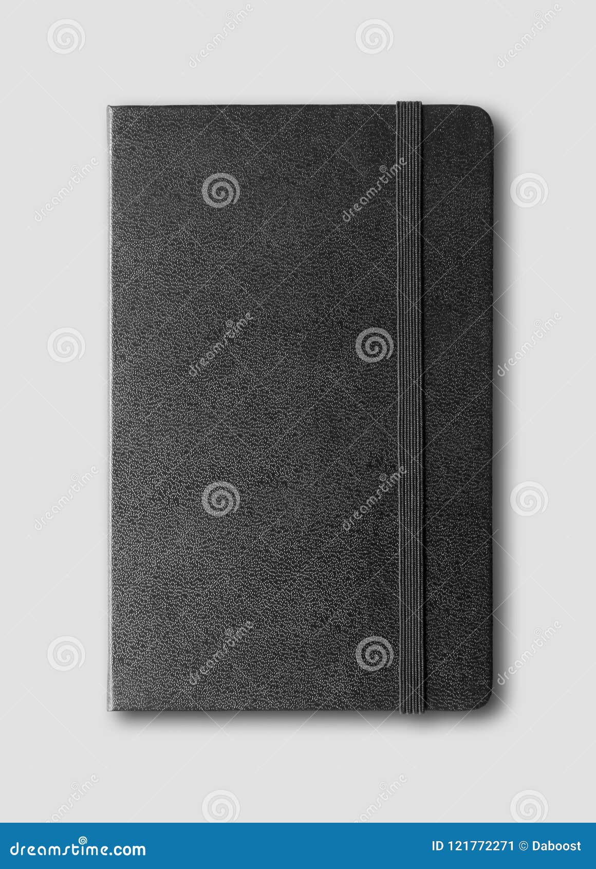 Black Closed Notebook Isolated on Grey Stock Image - Image of moleskine ...