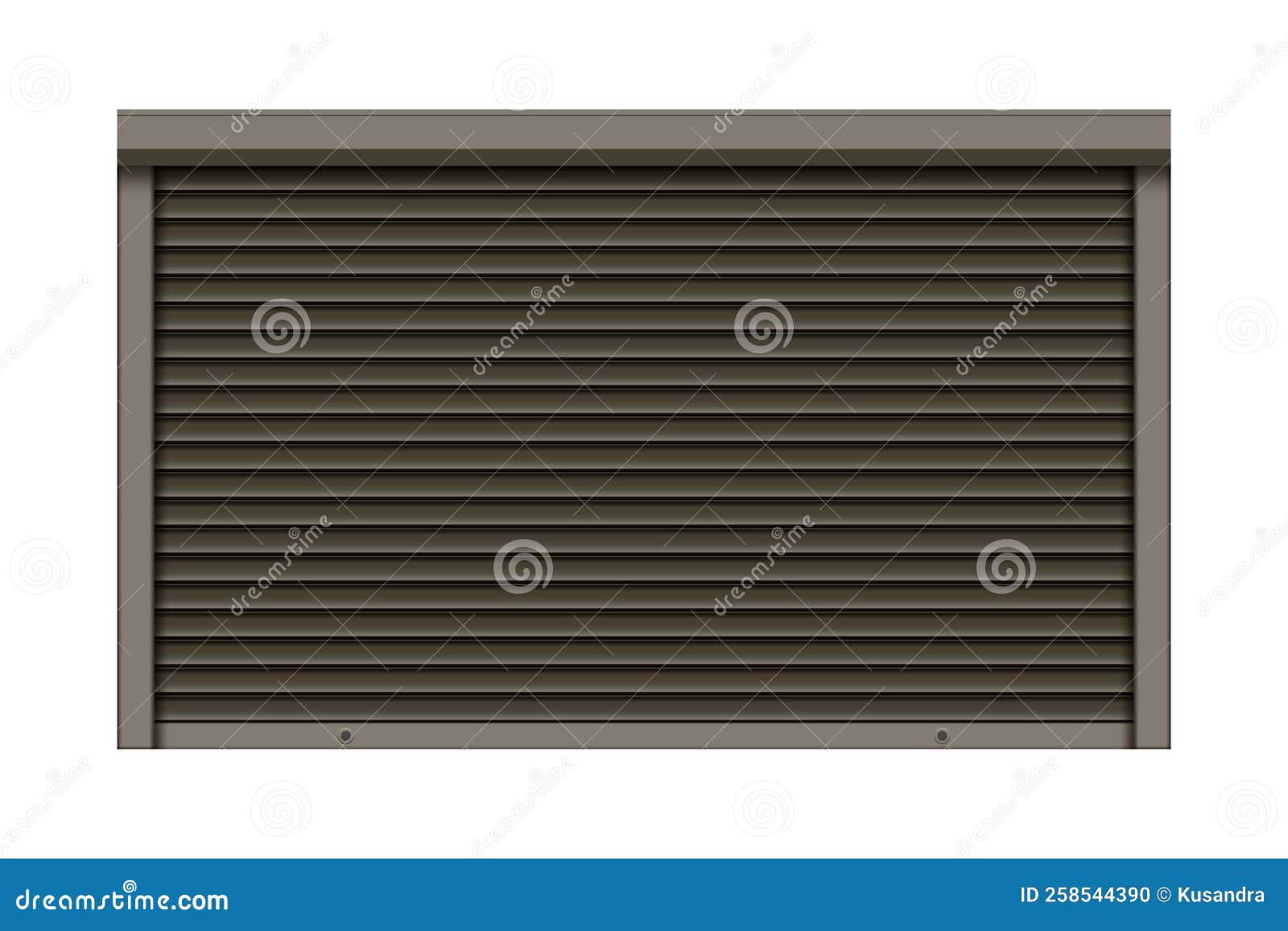 Brown Closed Roller Garage Shutter Door with Realistic Texture Mockup ...