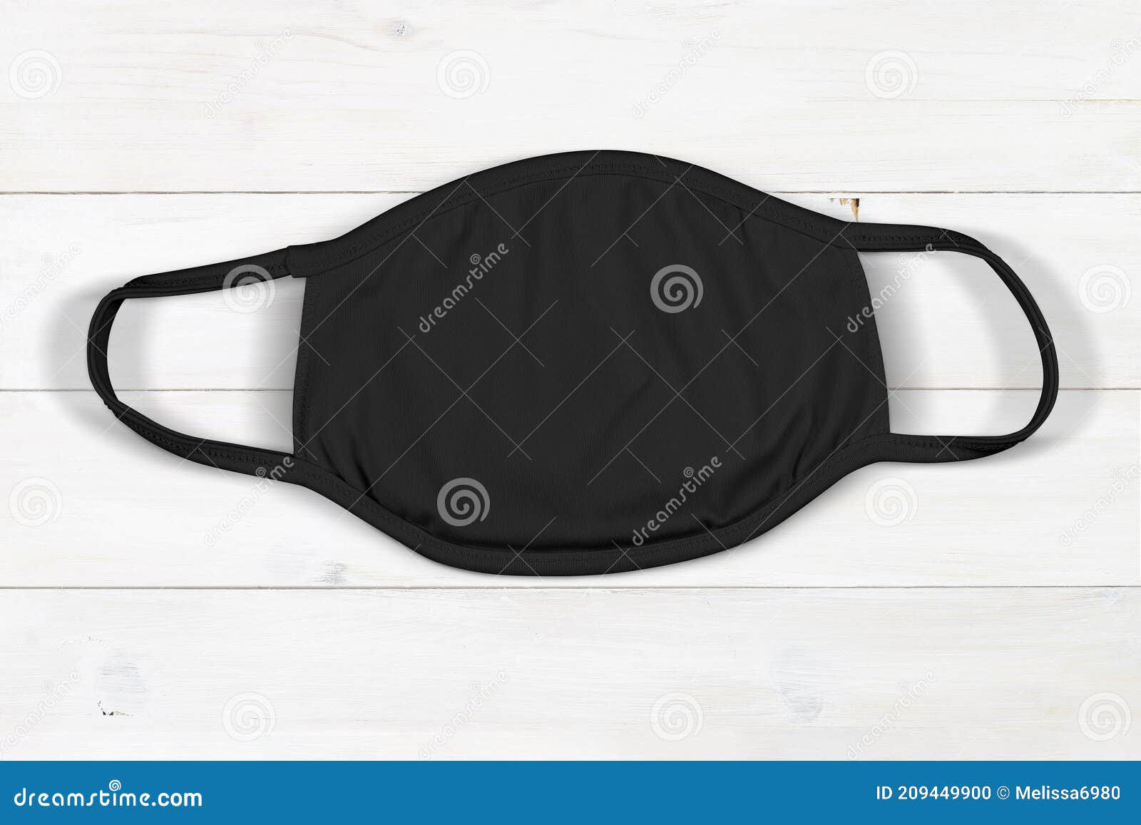 Black Cloth Mask Mockup on White Wood Stock Photo - Image of copy, high ...