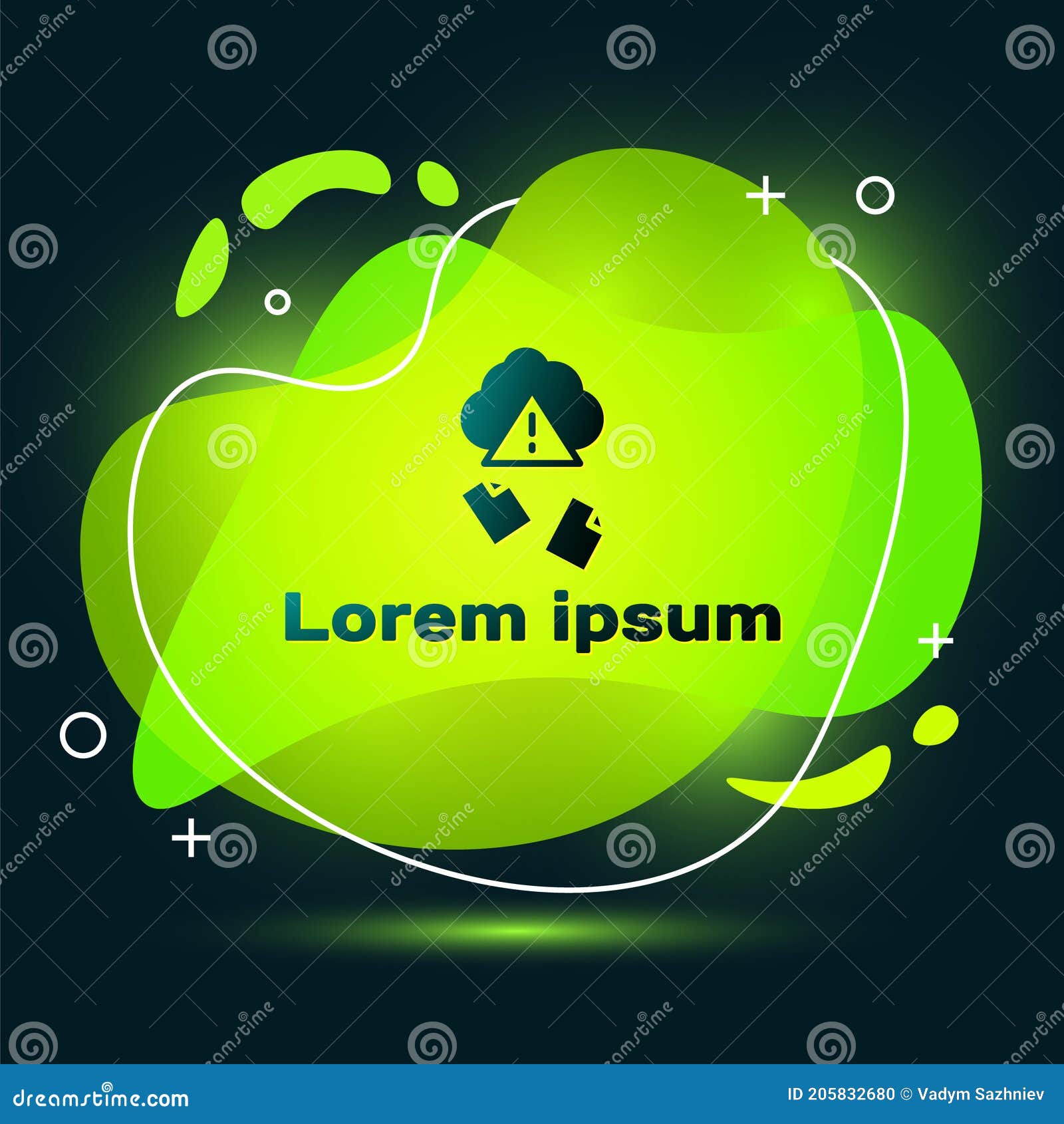 Black Cloud Hacking Icon Isolated on Black Background. Cloud Leak ...