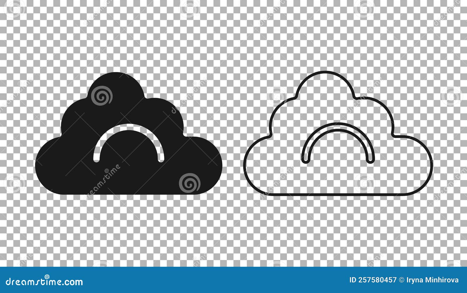 Black Cloud Icon Isolated on Transparent Background. Vector Stock ...
