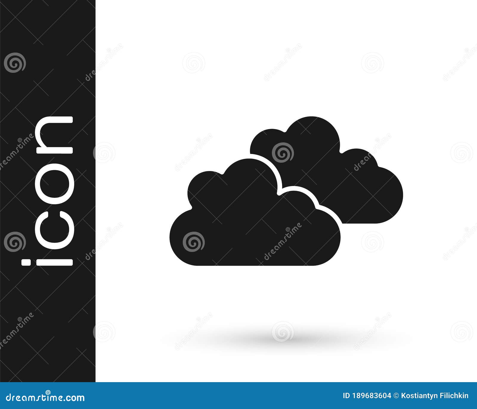 Black Cloud Icon Isolated on White Background. Vector Stock Vector ...