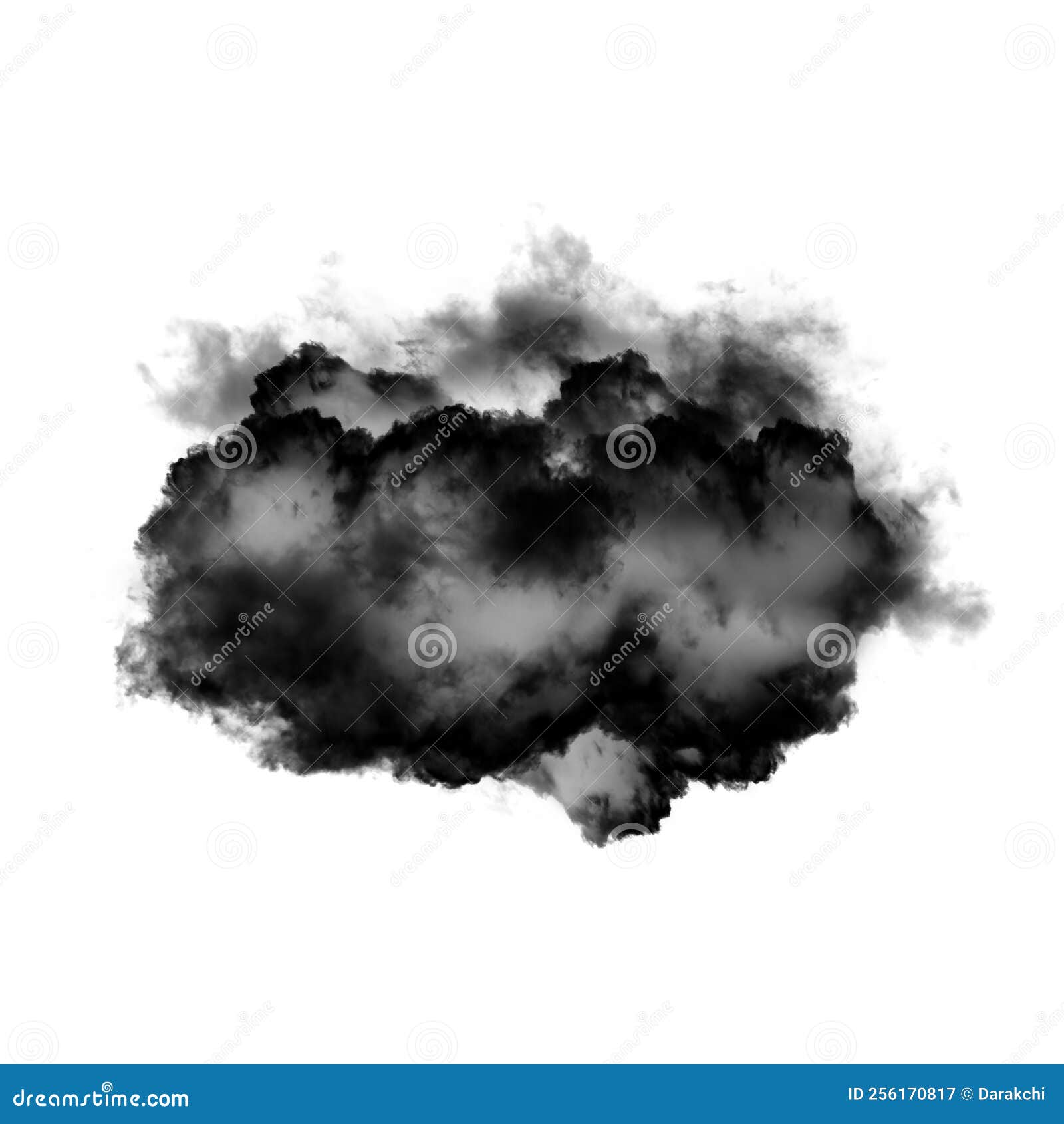 Black Cloud Isolated Over White Background 3D Illustration Stock ...