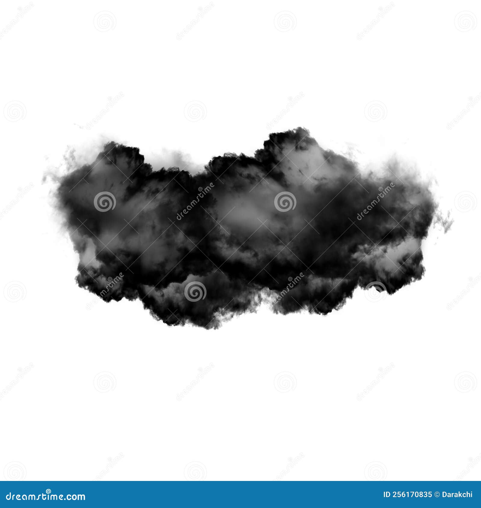 Black Cloud Isolated Over White Background 3D Illustration Stock ...