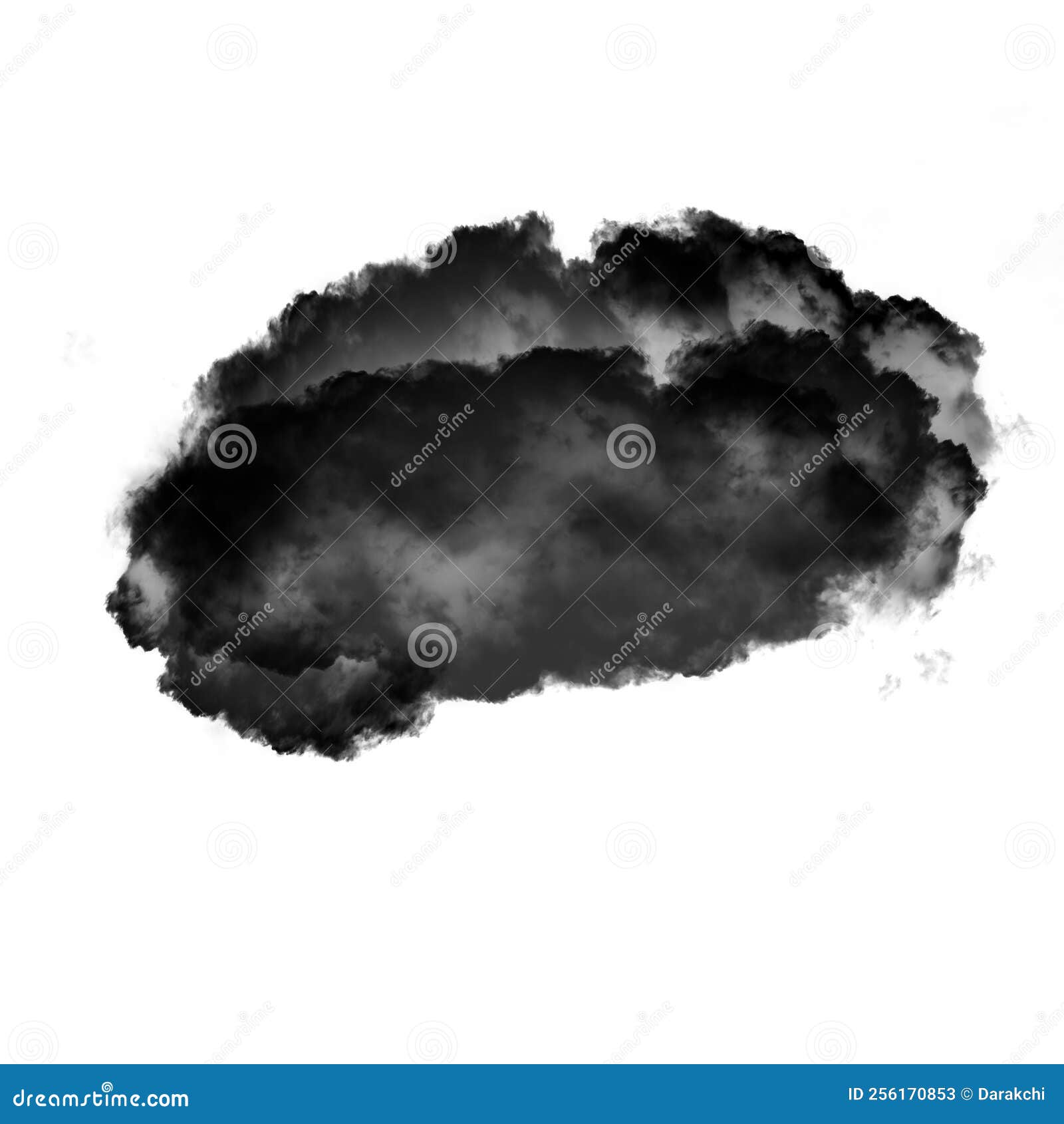 Black Cloud Isolated Over White Background 3D Illustration Stock ...