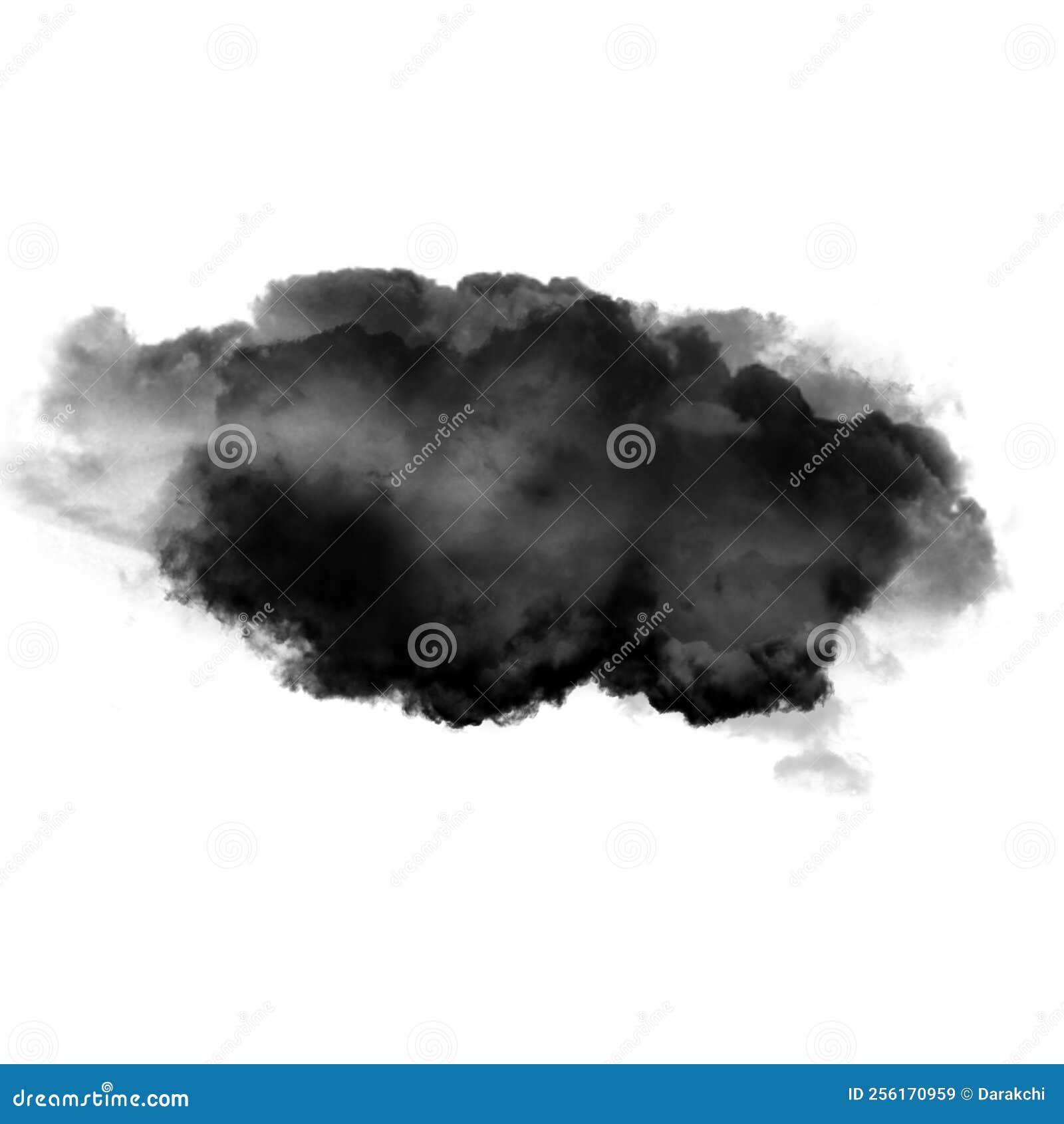 Black Cloud Isolated Over White Background 3D Illustration Stock ...