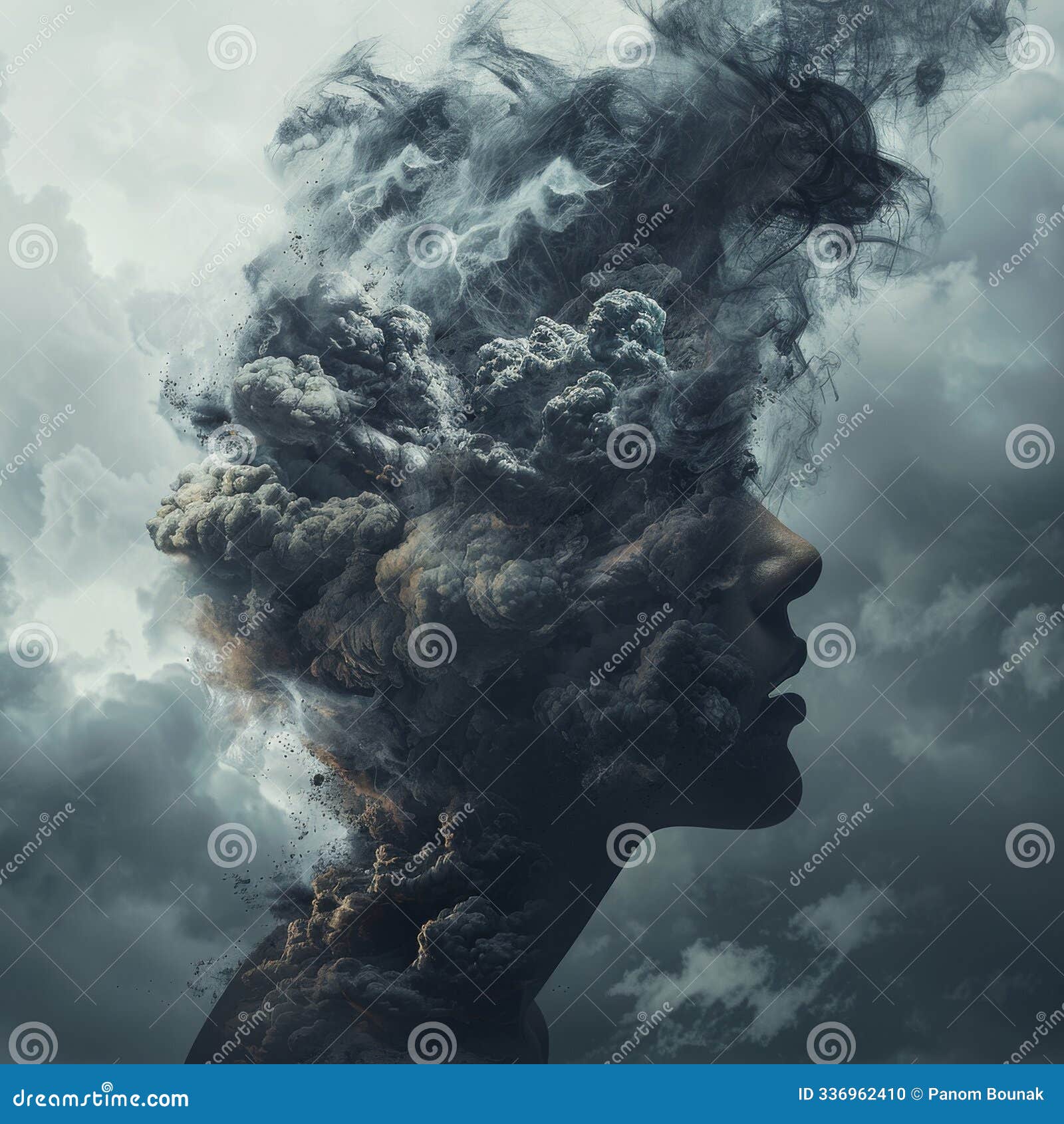 Black Cloud Over a Person S Head, Symbolizing Toxic Thoughts and Delay ...