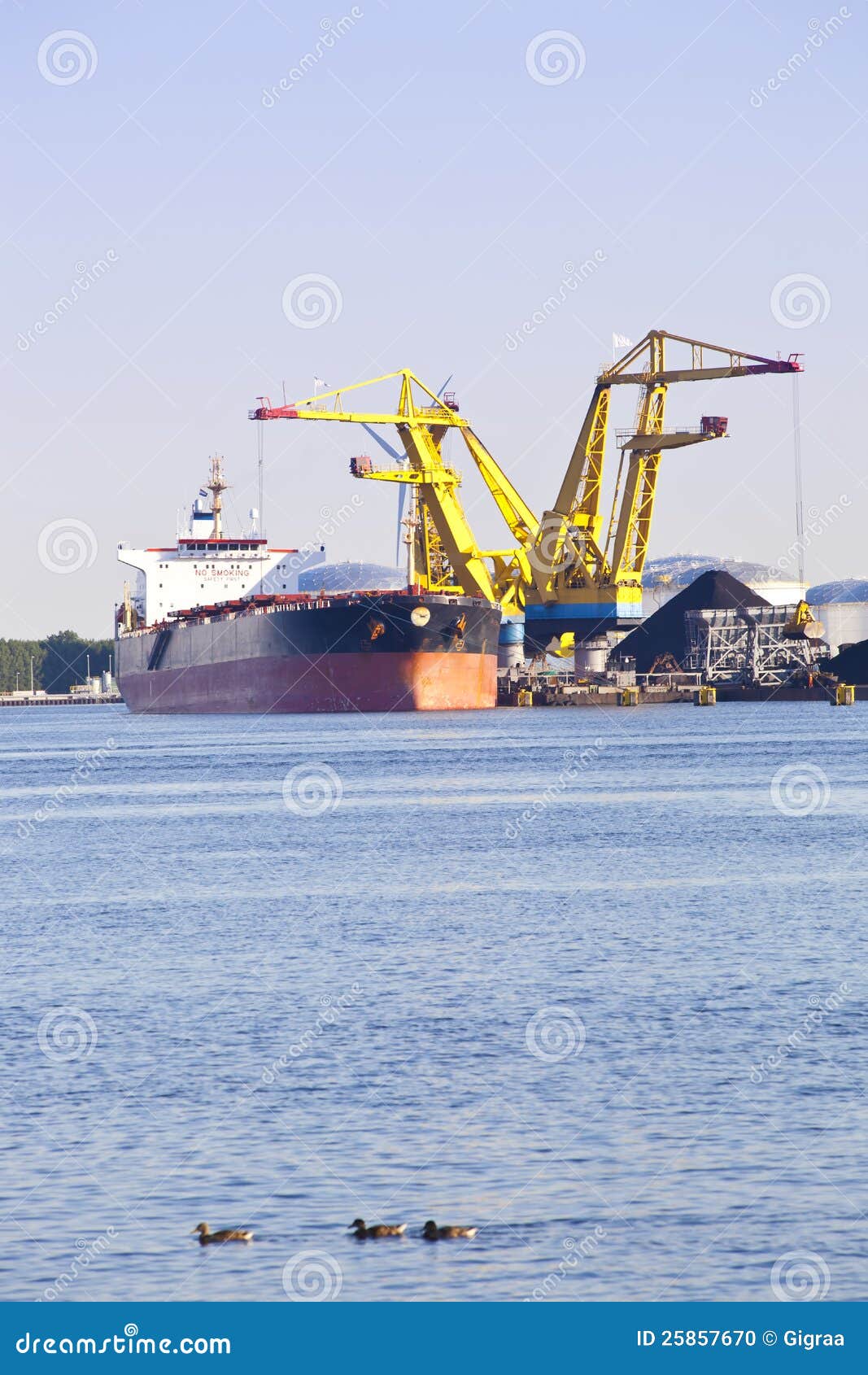 Coal Loading At A Bunker Ship In Port Royalty-Free Stock Photography ...