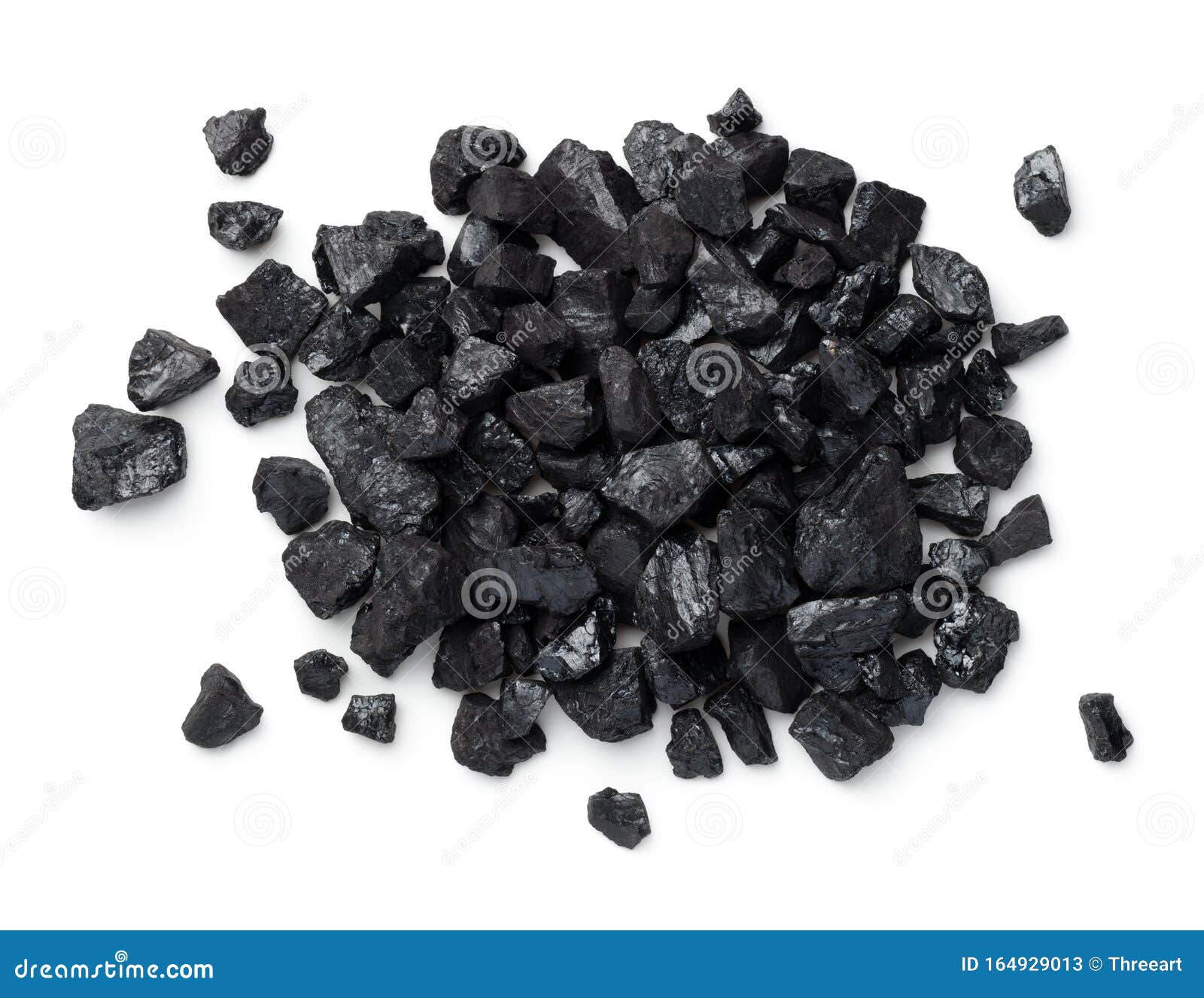 Black Coal Pile Isolated on White Background Stock Image - Image of ...