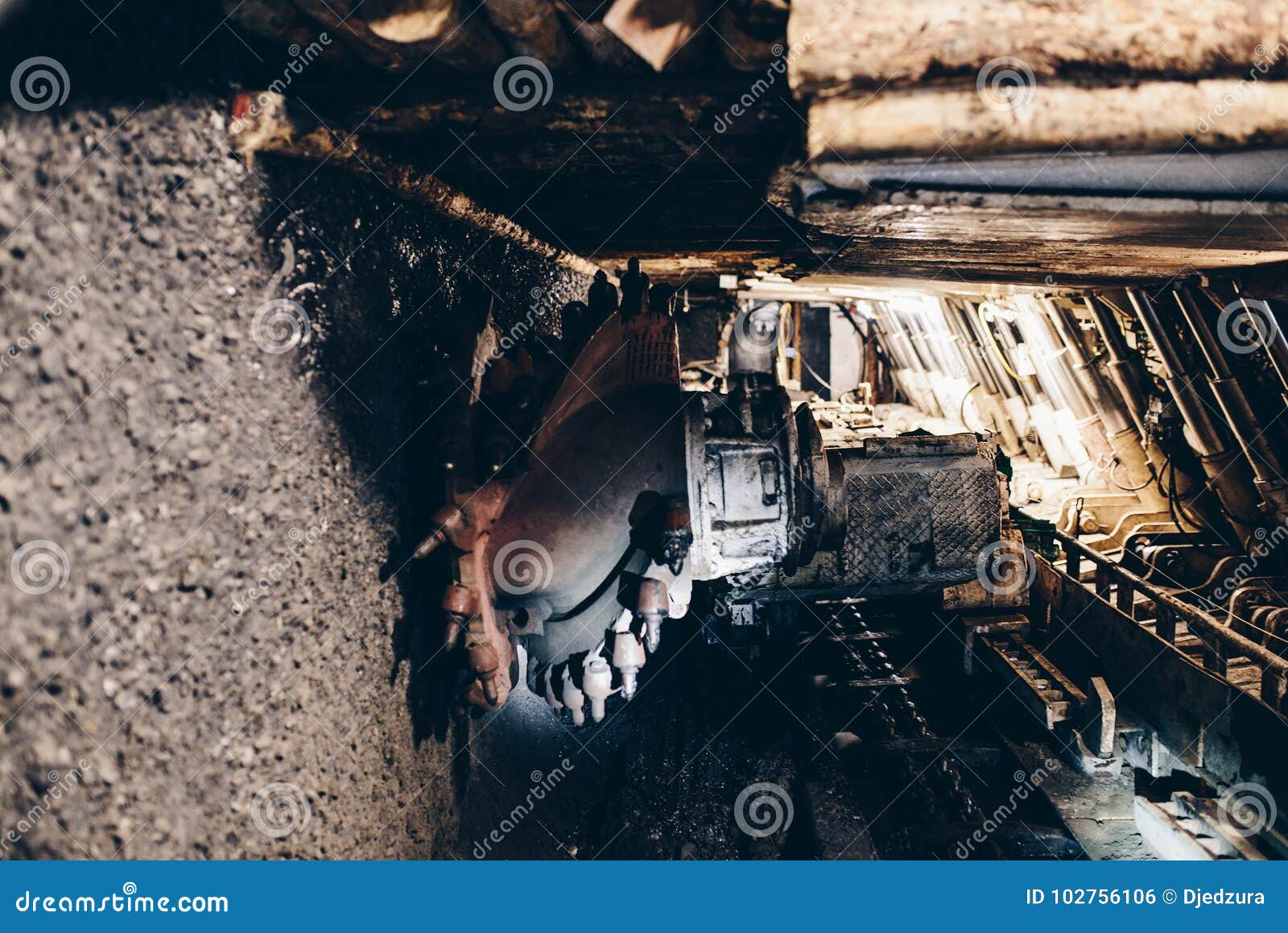 Black coal shearer stock photo. Image of earth, machinery - 102756106