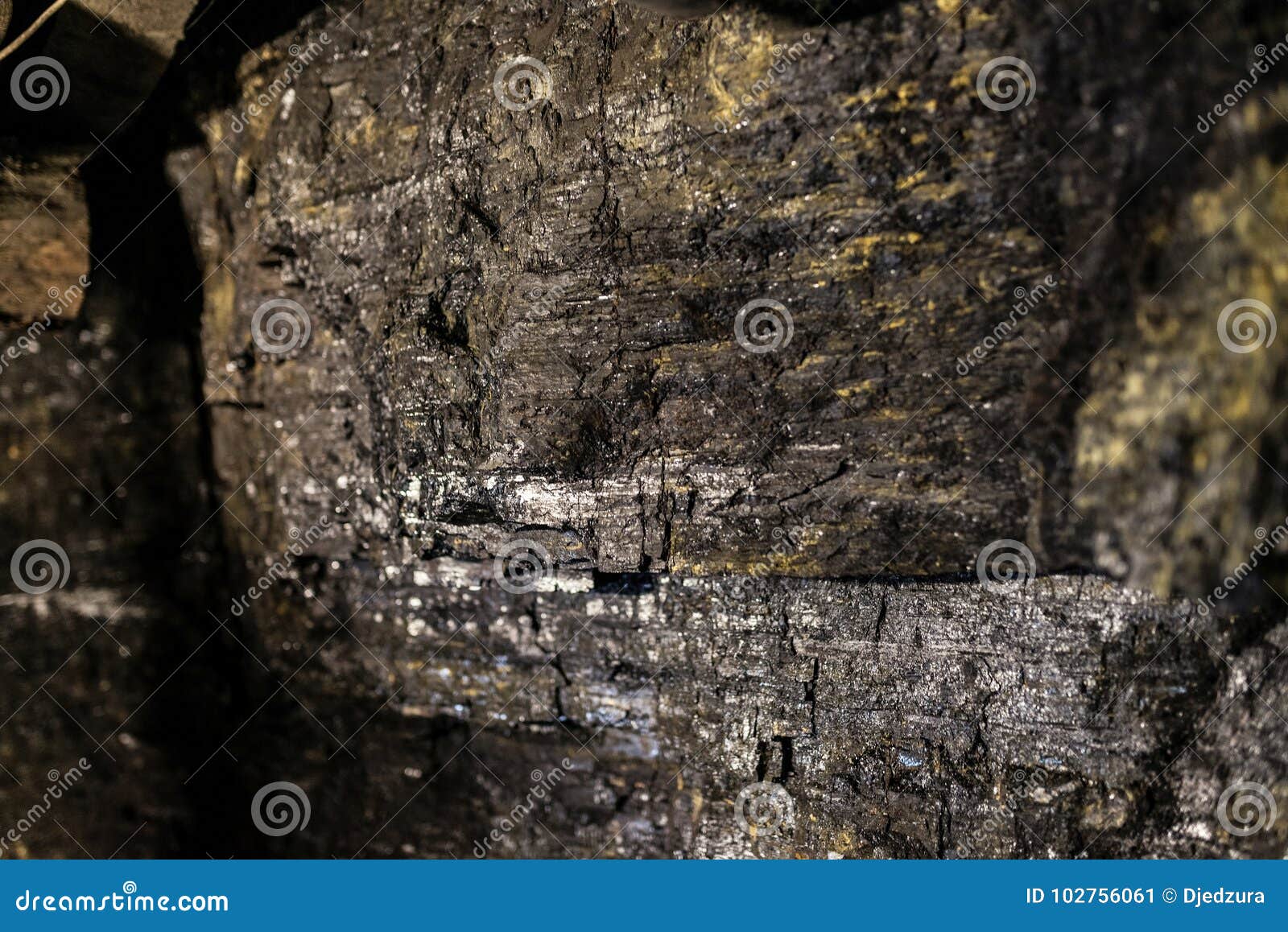Black Coal Wall Underground Coal Mine Stock Image - Image of wall ...