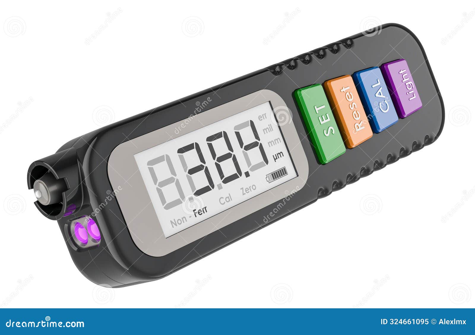 Black Coating Thickness Gauge. Digital Paint Tester Meter, 3D Rendering ...