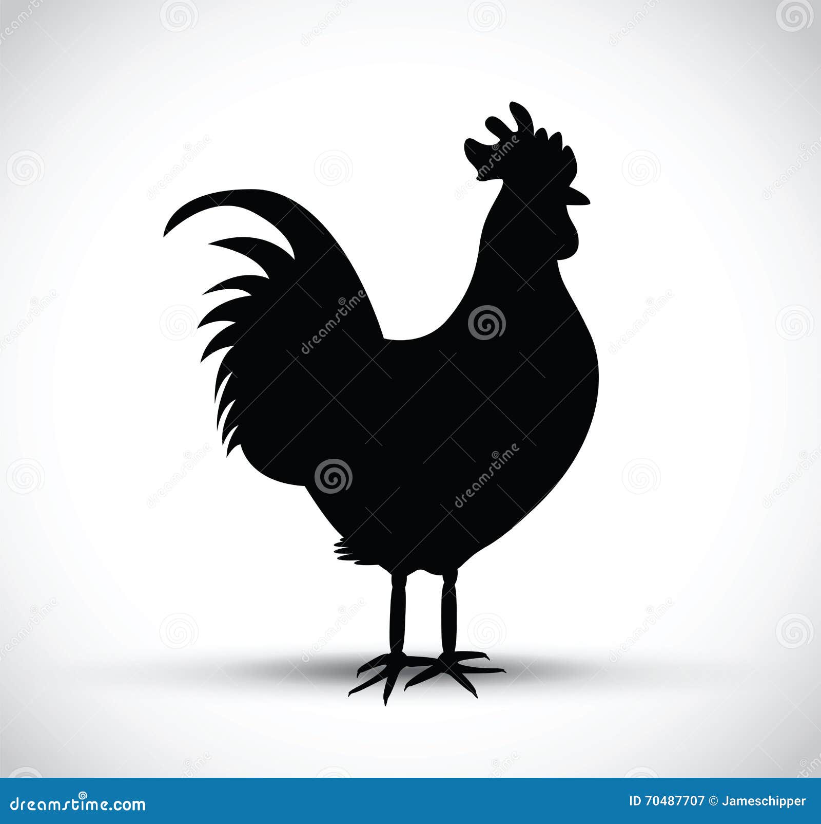 Black cockerel silhouette stock vector. Illustration of isolated - 70487707