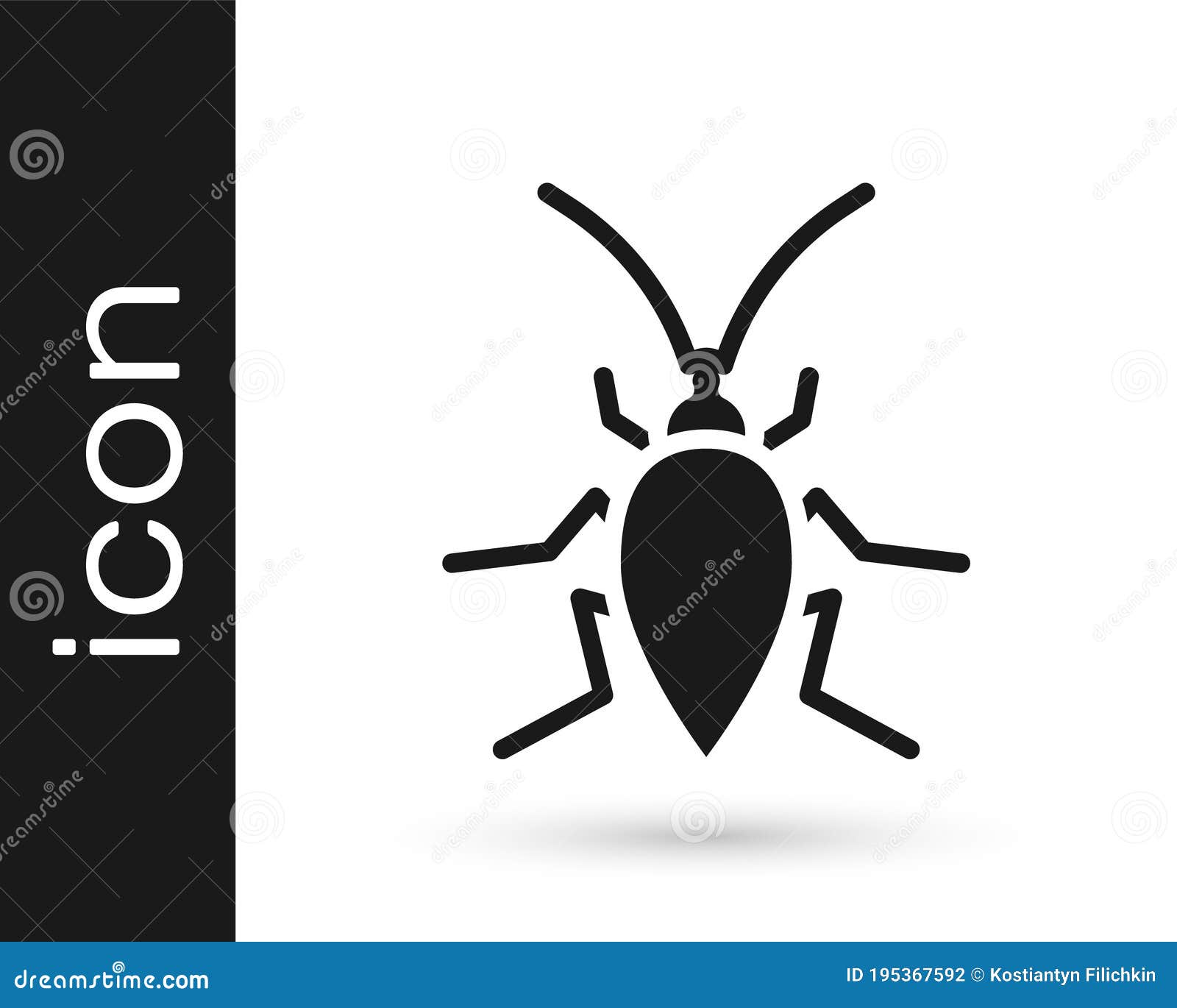 Black Cockroach Icon Isolated On Transparent Background. Vector Royalty ...