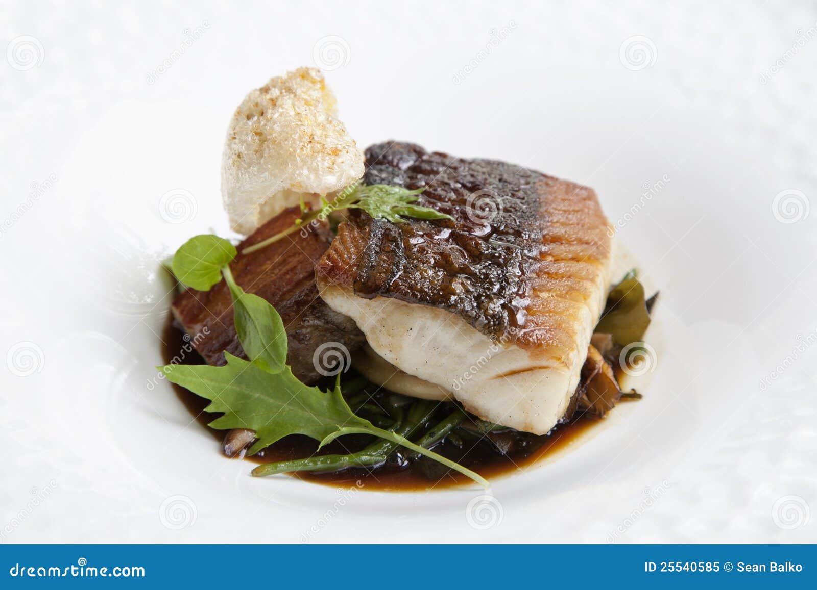 Cod fish dinner stock image. Image of mushroom, detail - 25540585