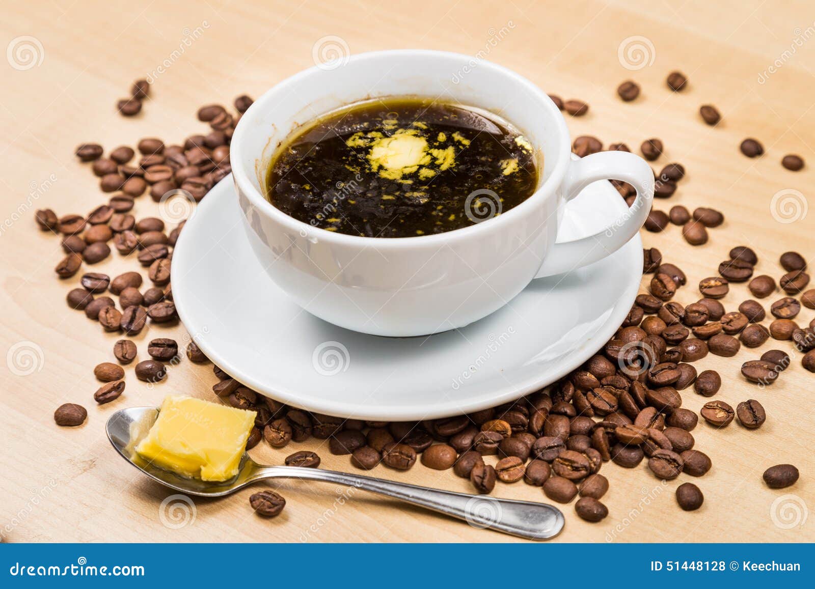 Black Coffee with Added Butter Stock Photo - Image of fatty, cookie ...