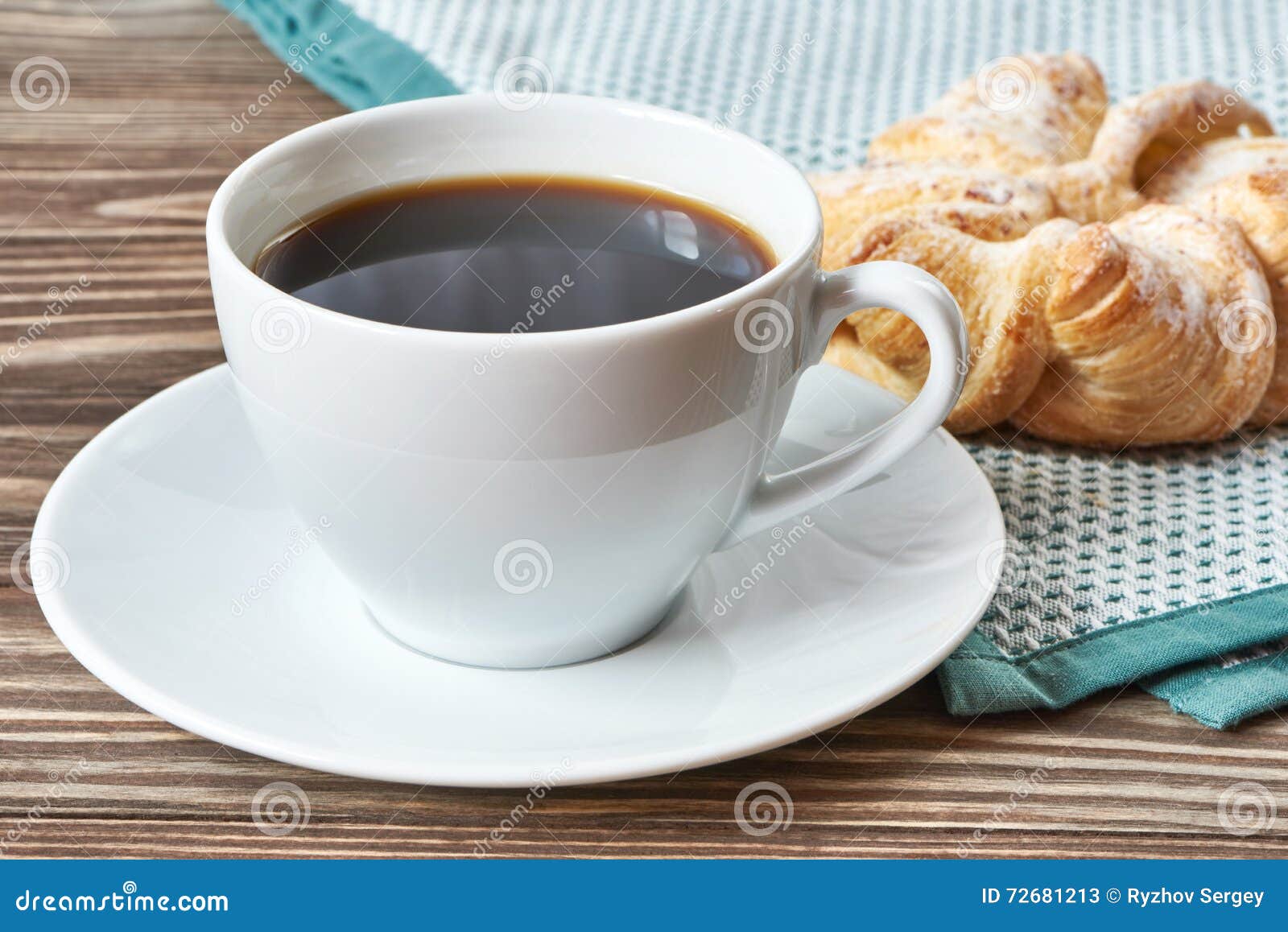Black coffee and brioche stock image. Image of fresh - 72681213