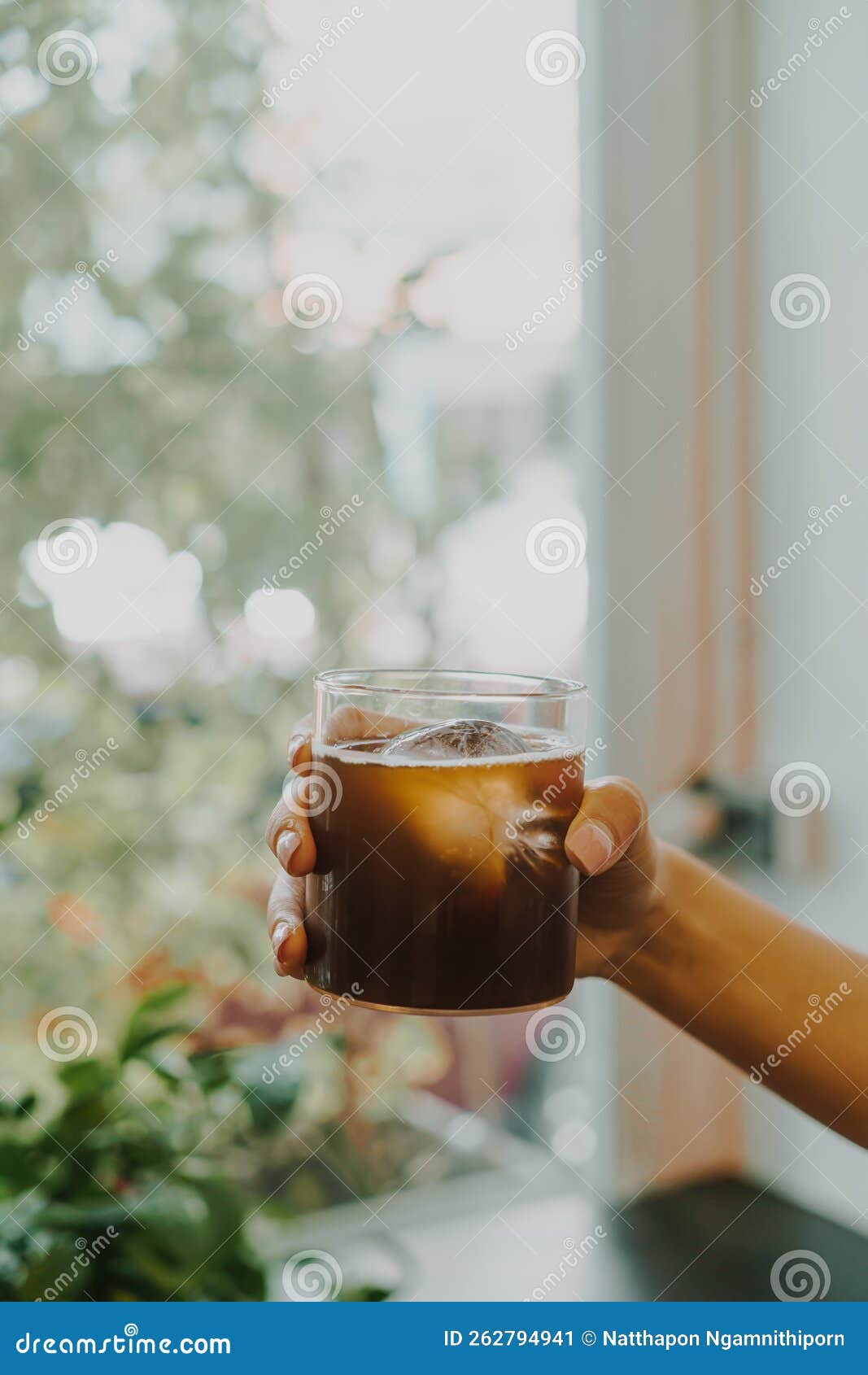 Black Coffee Cold Drip in Glass Stock Image - Image of frozen, liquid ...