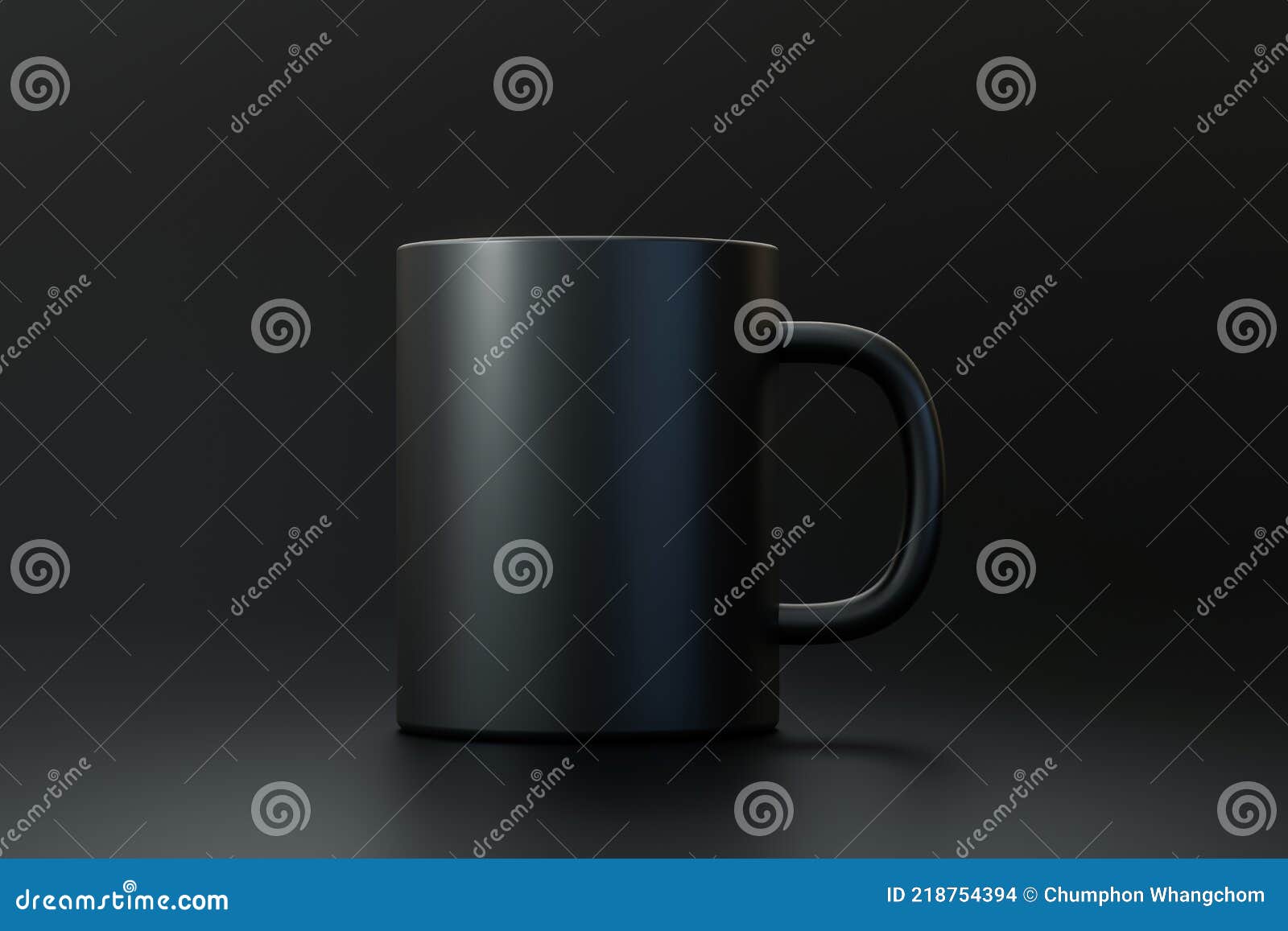 Black Coffee Cup or Empty Mug for Drink on Dusky Dark Background with ...