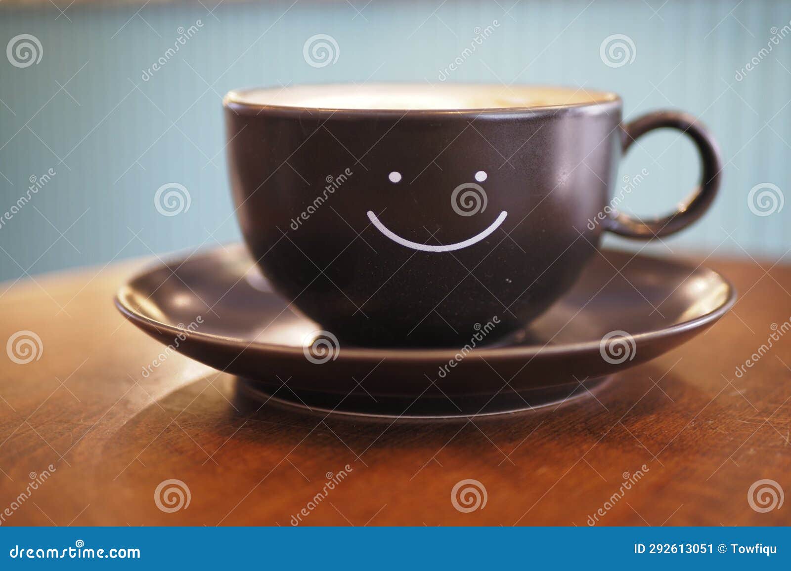 Black Coffee Cup with Smile Shape Design on it Stock Image - Image of ...