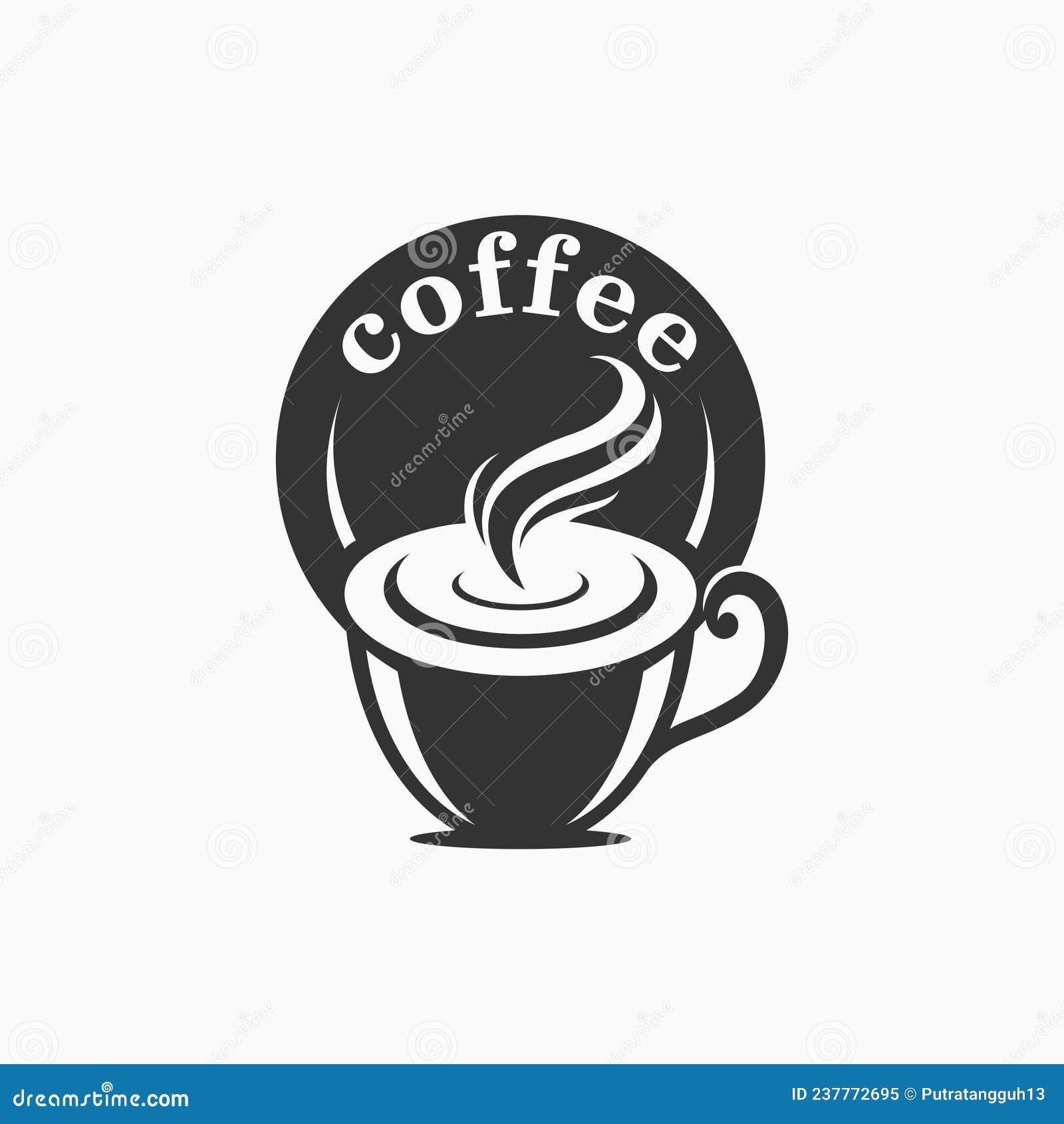 Black coffee logo design stock vector. Illustration of identity - 237772695