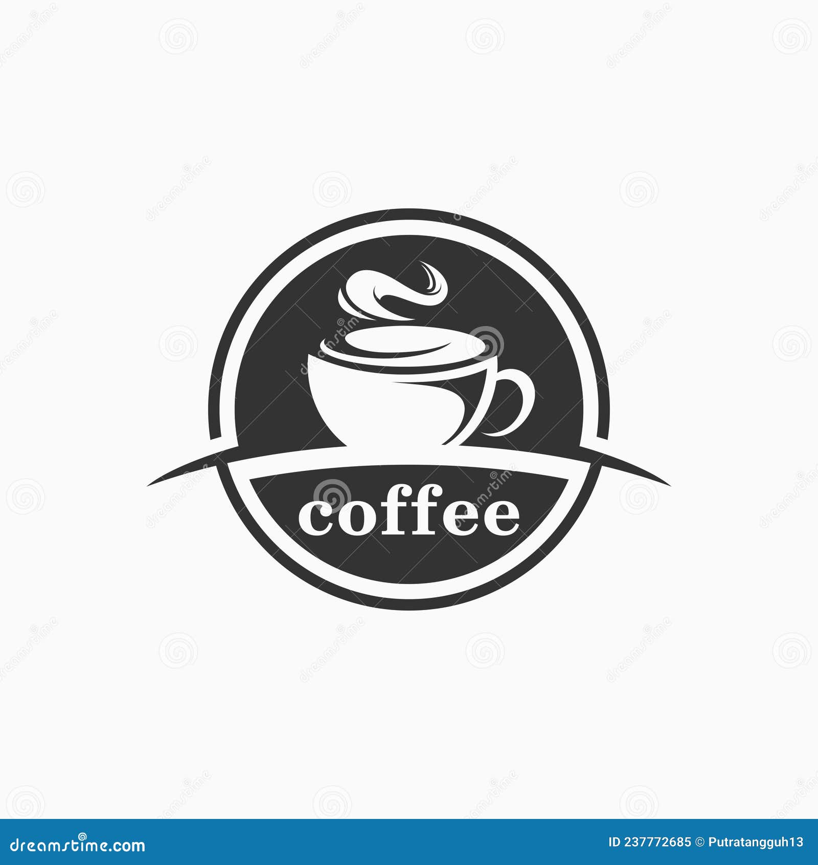 Black coffee logo design stock vector. Illustration of brown - 237772685