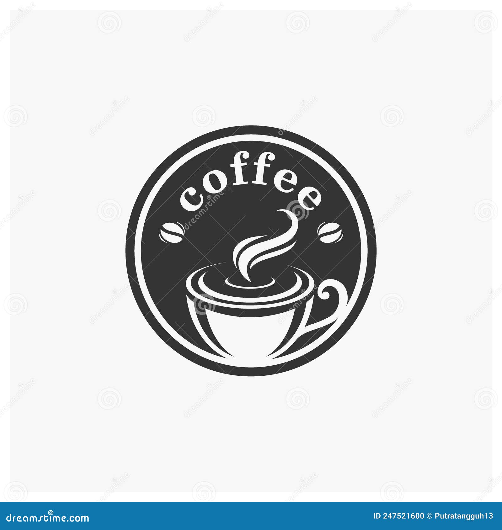 Black coffee logo design stock vector. Illustration of black - 247521600