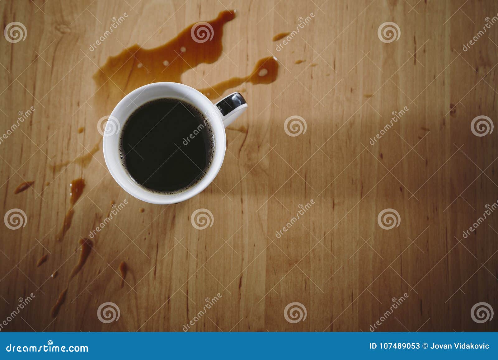 Black Coffee Spilled on a Table Stock Image - Image of space, drink ...