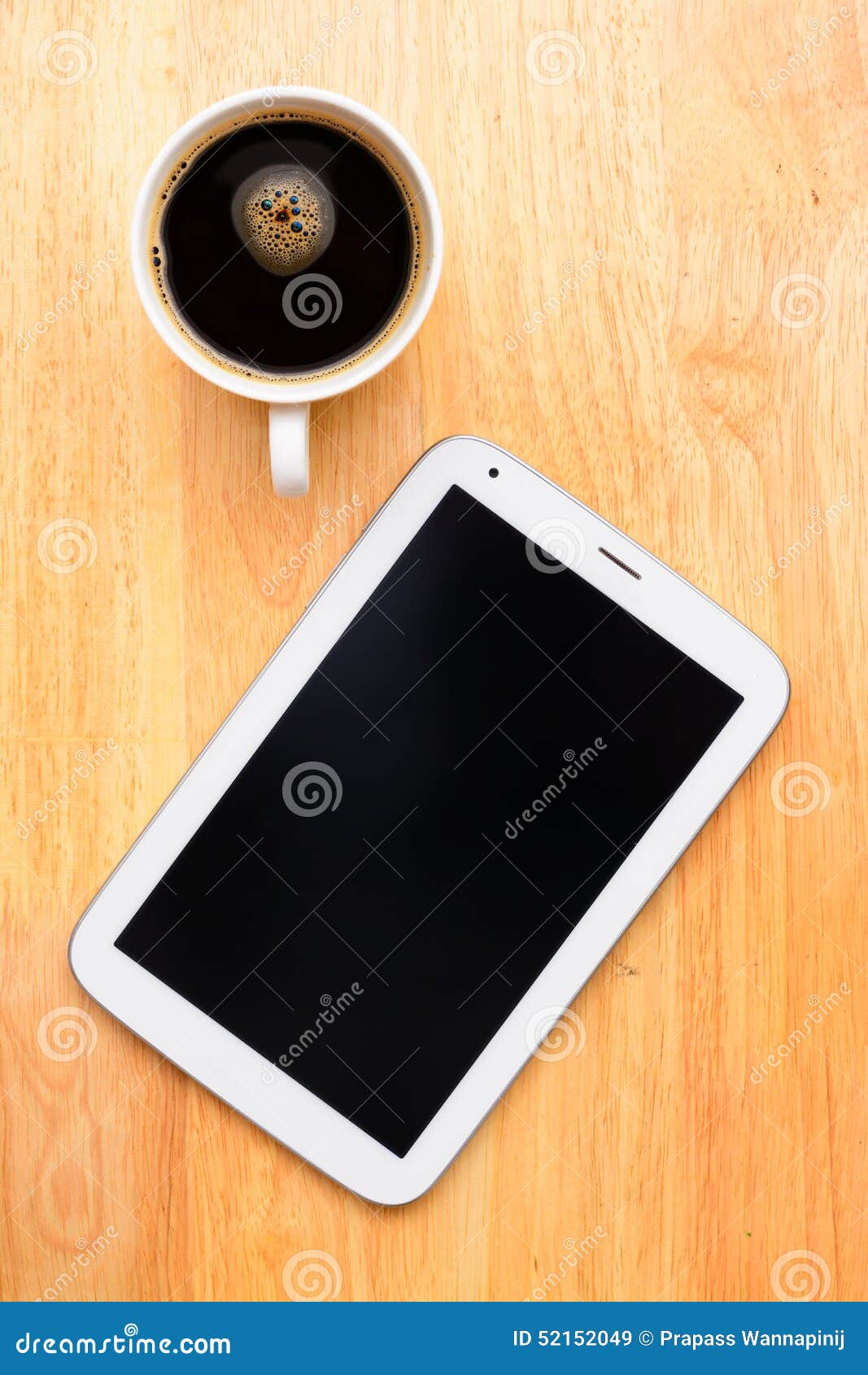 Black coffee and tablet stock image. Image of work, space - 52152049