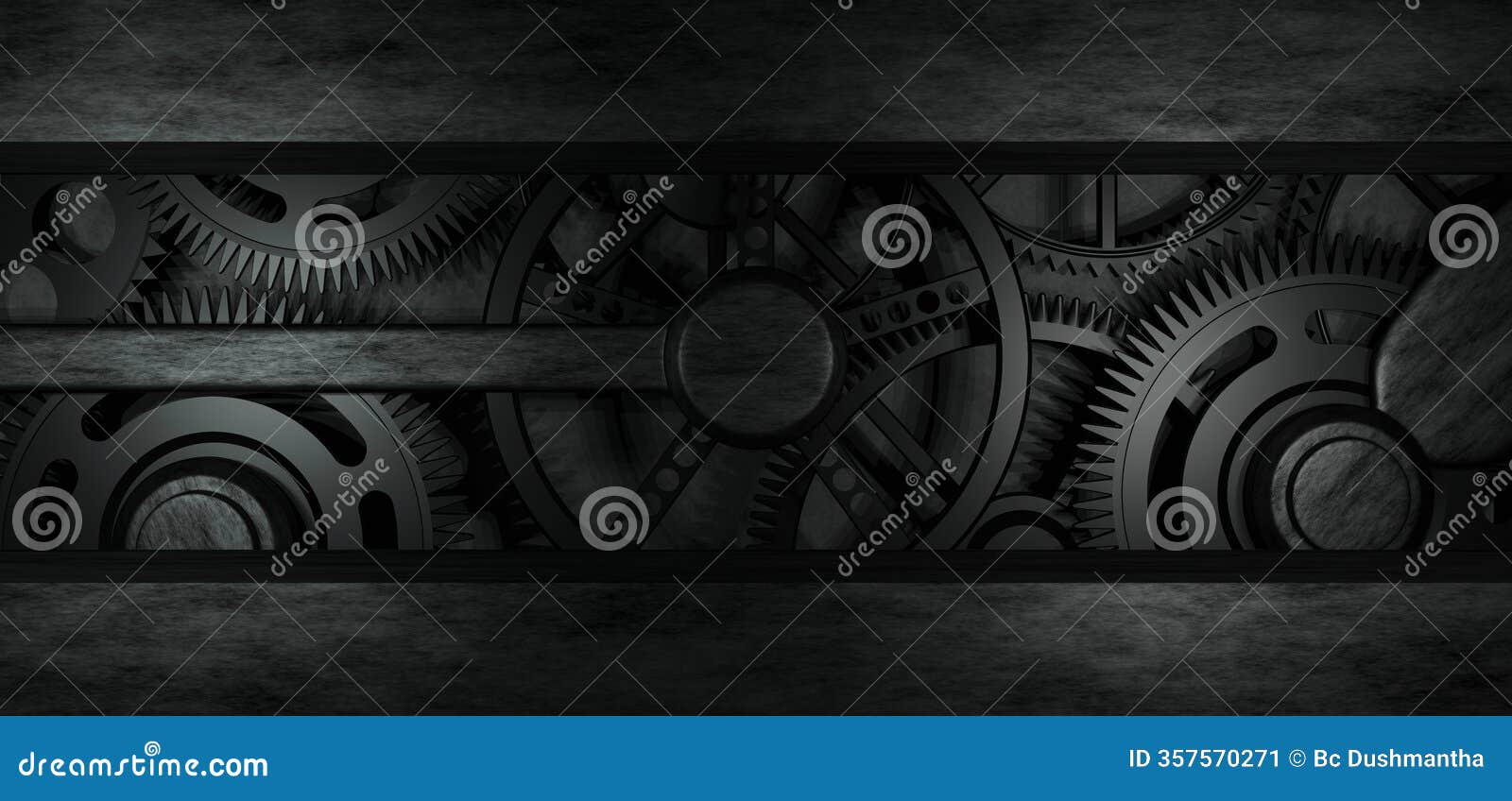 Black Cog and Gear Wheels Inside a Machine with Industrial and ...