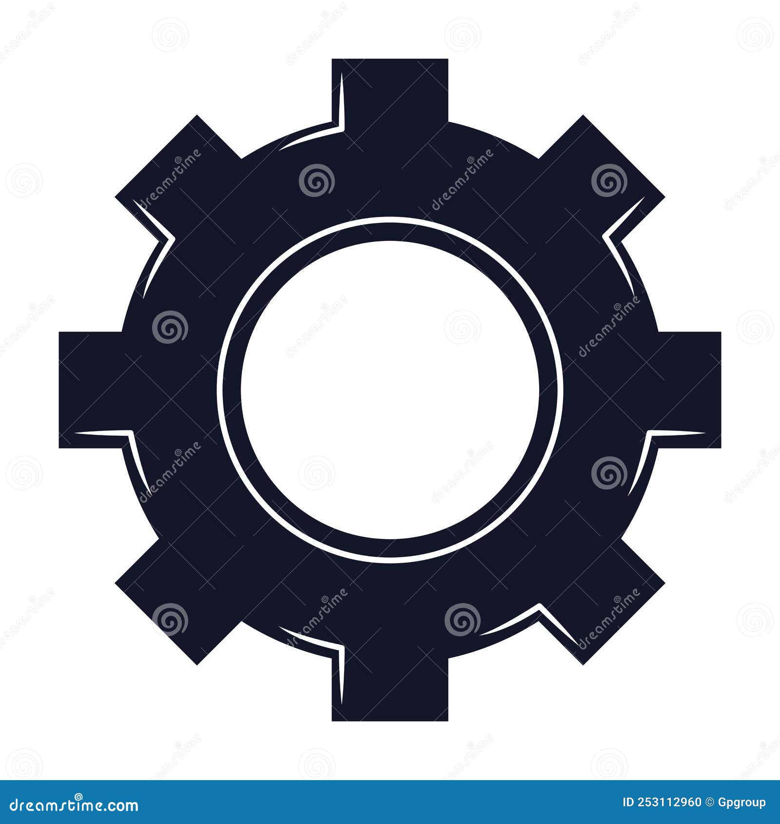 Black cogwheel design stock vector. Illustration of isolated - 253112960