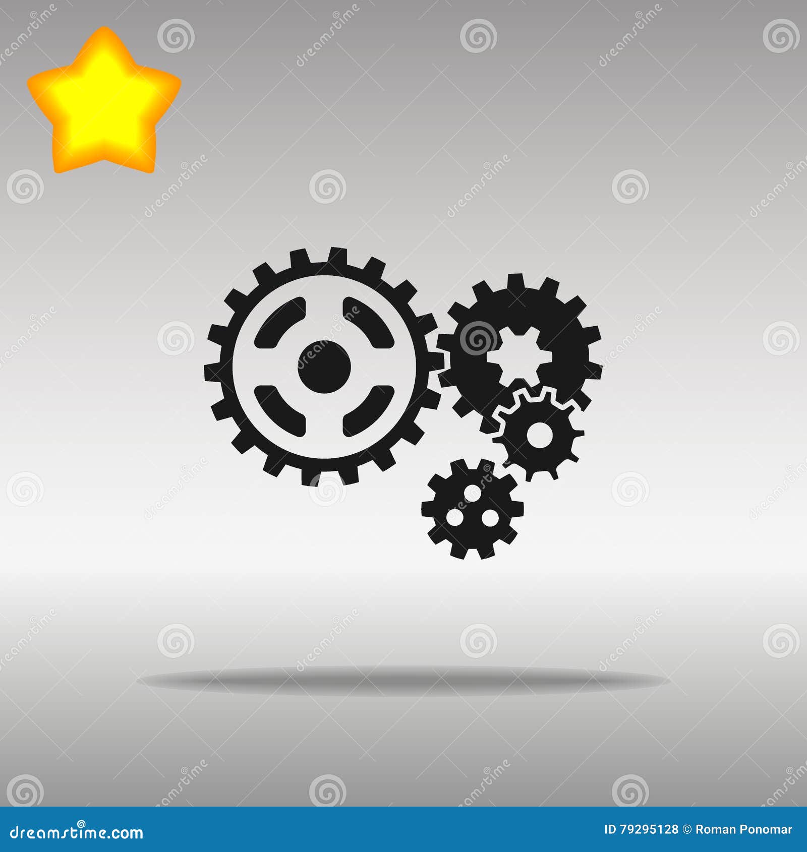 Black Cogwheel Icon Button Logo Symbol Concept High Quality Stock ...