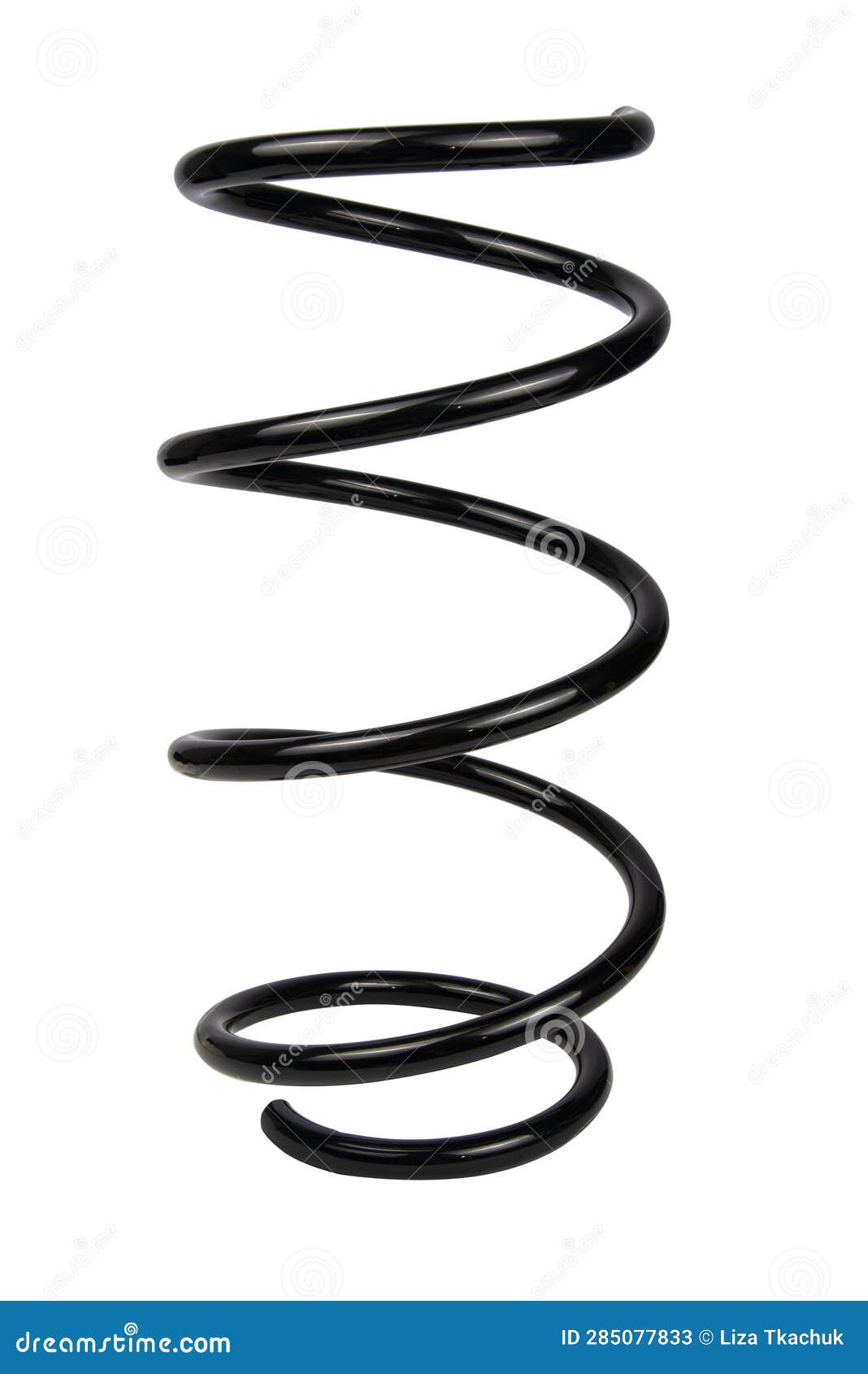 Black Coil Spring Isolated on White Background Stock Image - Image of ...