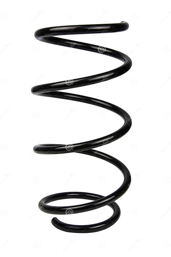 Black Coil Spring Isolated on White Background Stock Image - Image of ...