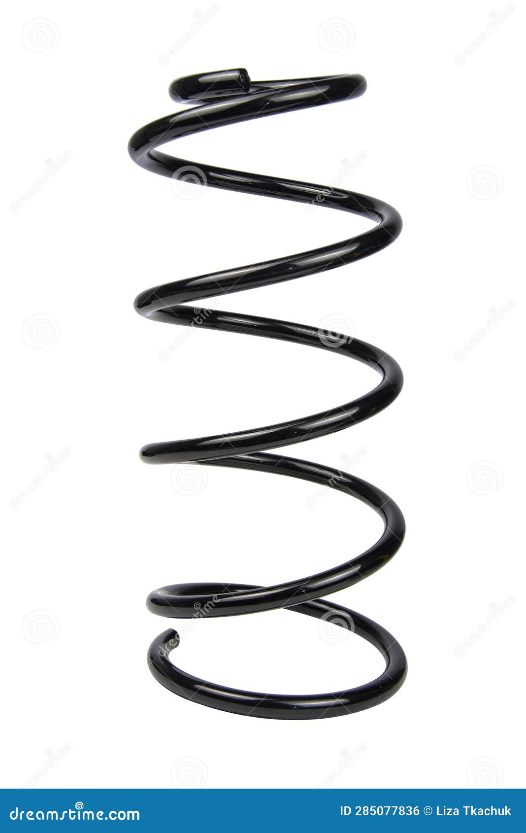 Black Coil Spring Isolated on White Background Stock Photo - Image of ...