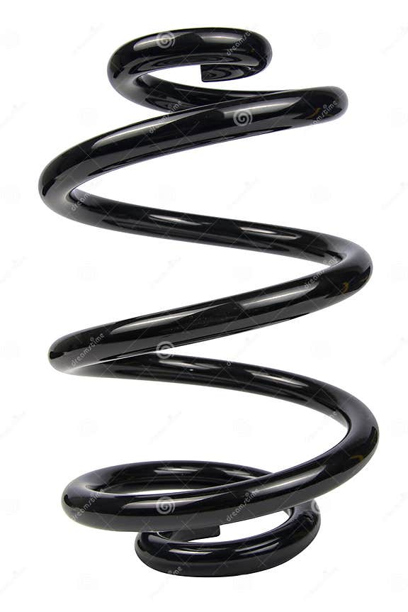 Black Coil Spring Isolated on White Background Stock Photo - Image of ...