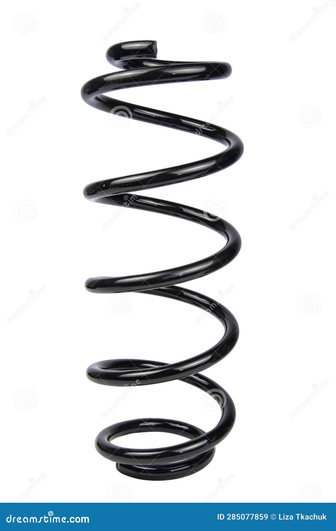 Black Coil Spring Isolated on White Background Stock Image - Image of ...