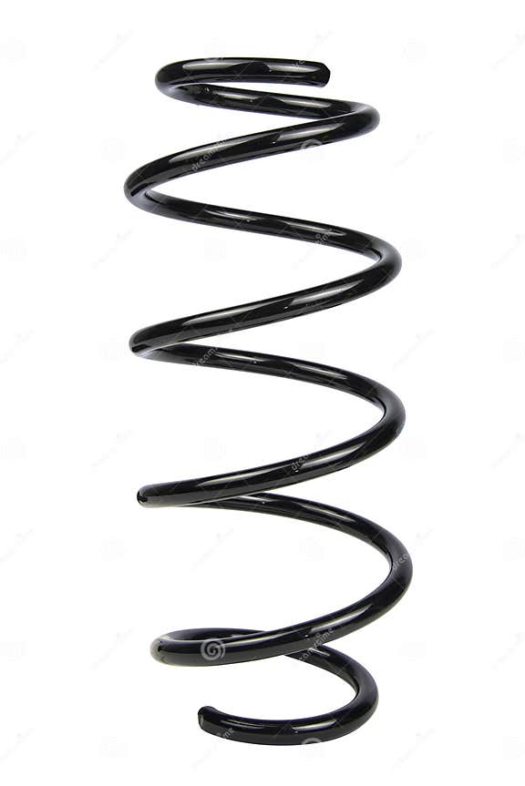 Black Coil Spring Isolated on White Background Stock Image - Image of ...
