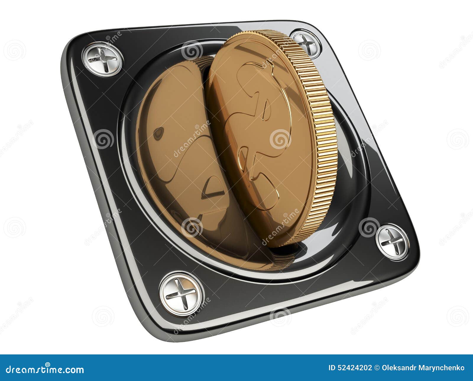 Black Coin Acceptor for Reception of Payments Stock Illustration ...