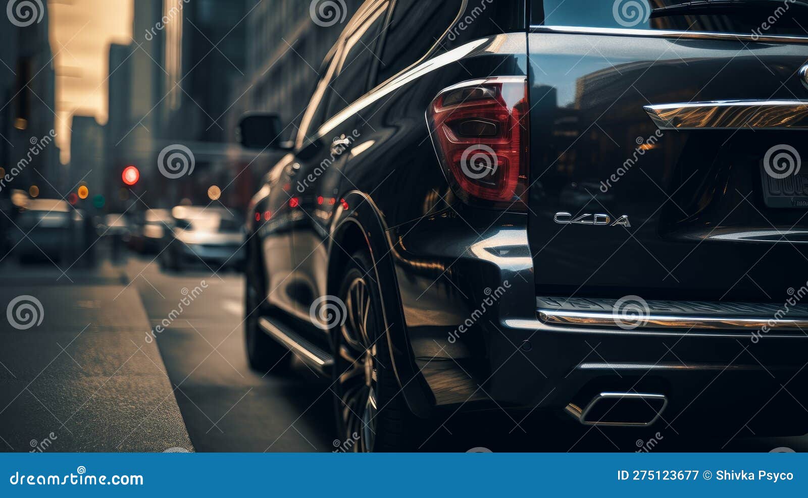Black Color Car Back Photo Generative AI Stock Illustration ...
