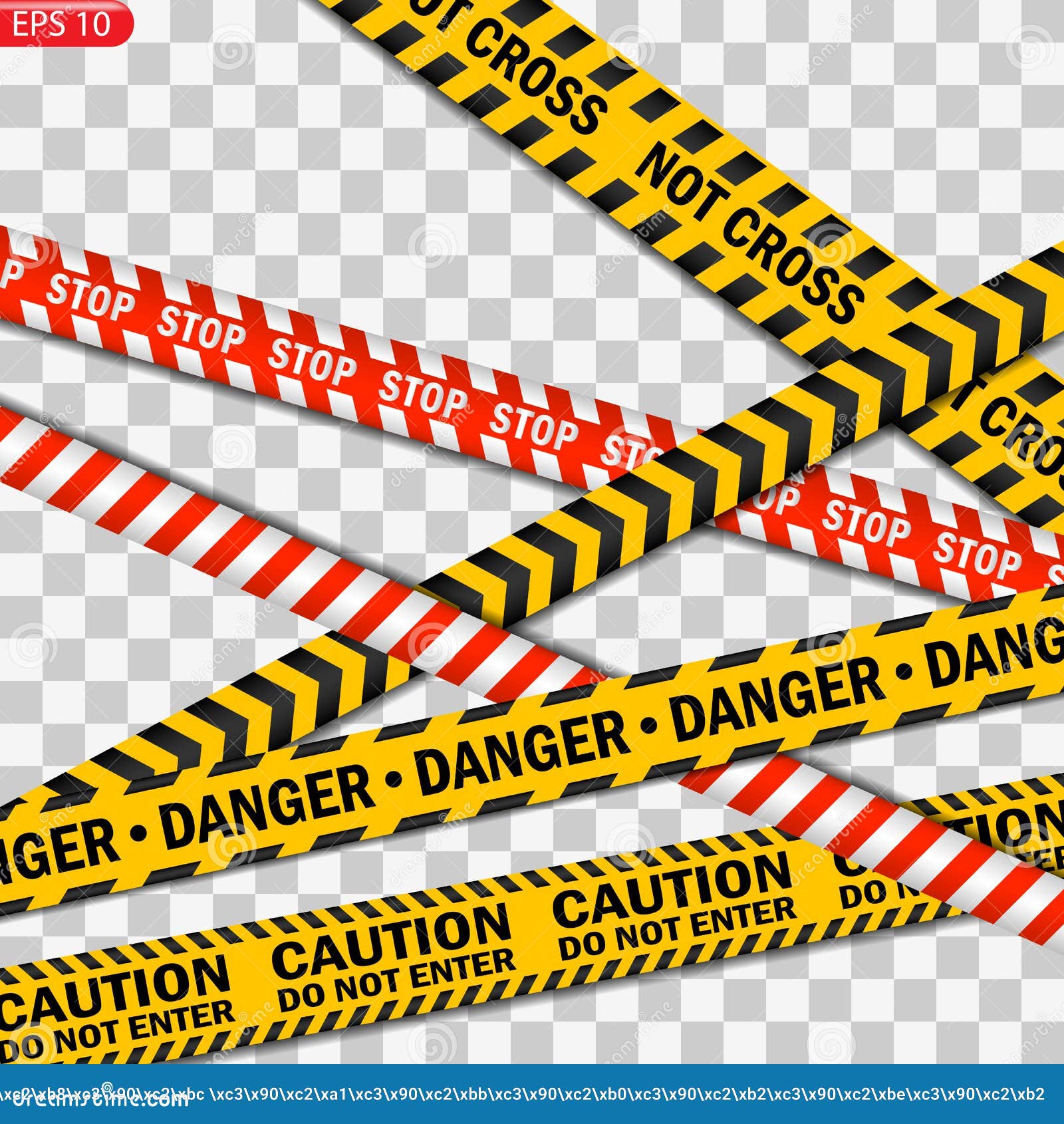 Black and Color Caution Lines Isolated Stock Vector - Illustration of ...