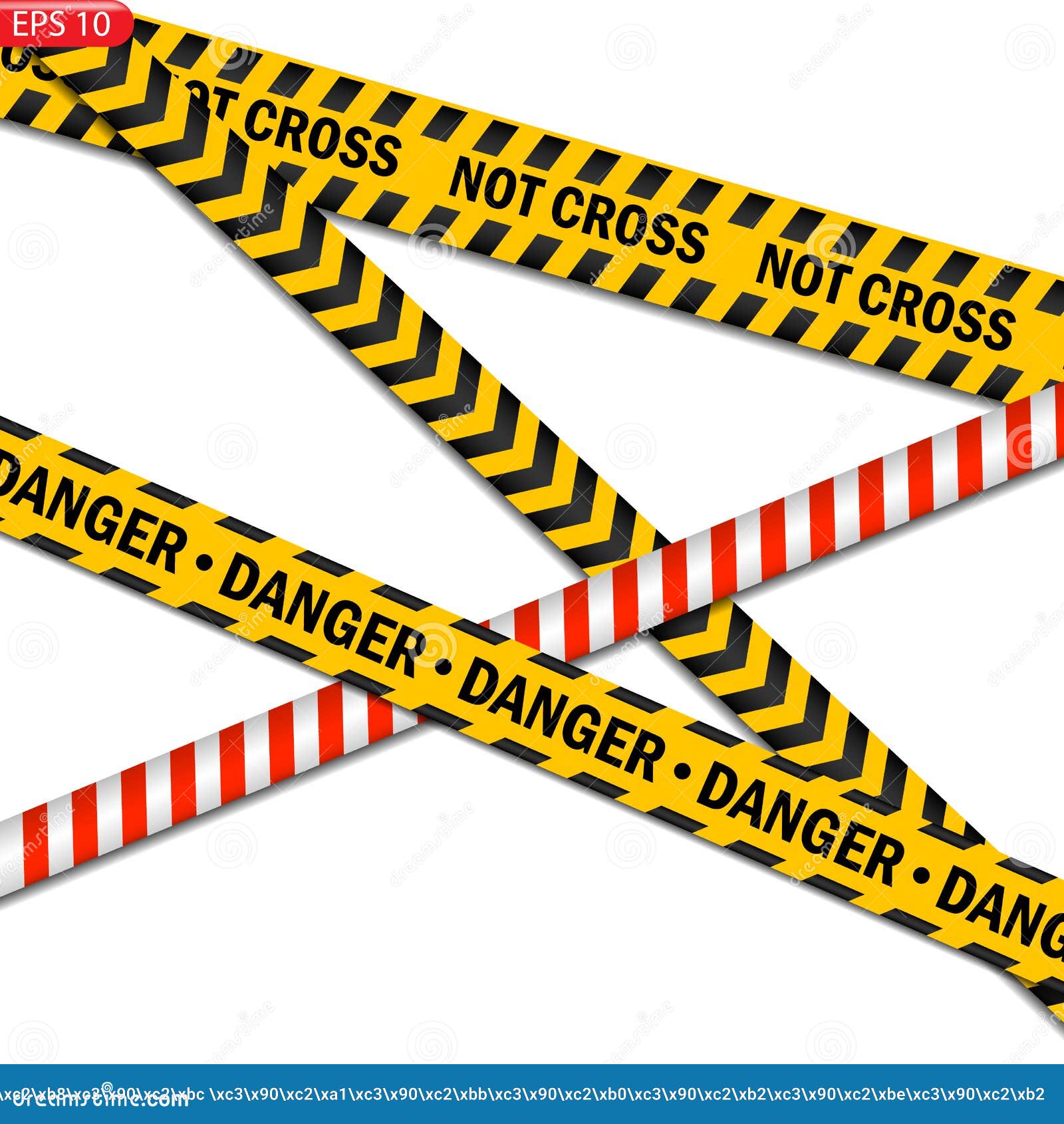 Black and Color Caution Lines Isolated Stock Vector - Illustration of ...