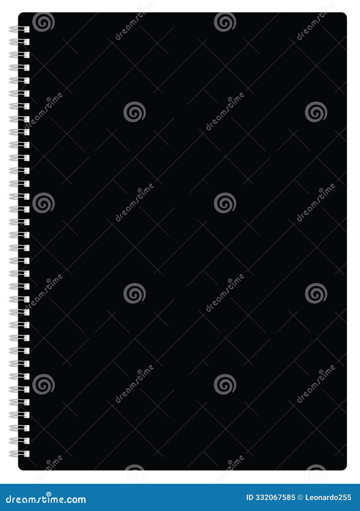 Black Color Cover Notebook Vector Illustration Stock Illustration ...
