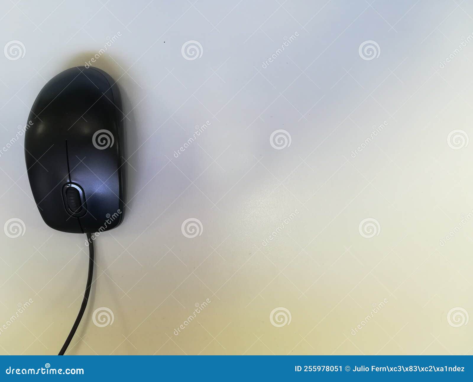Black Color Desktop Computer Cable Mouse. Left Side Stock Image - Image ...