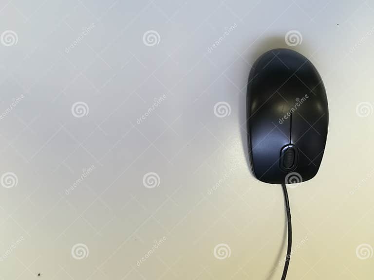 Black Color Desktop Computer Cable Mouse. Right Side Stock Image ...