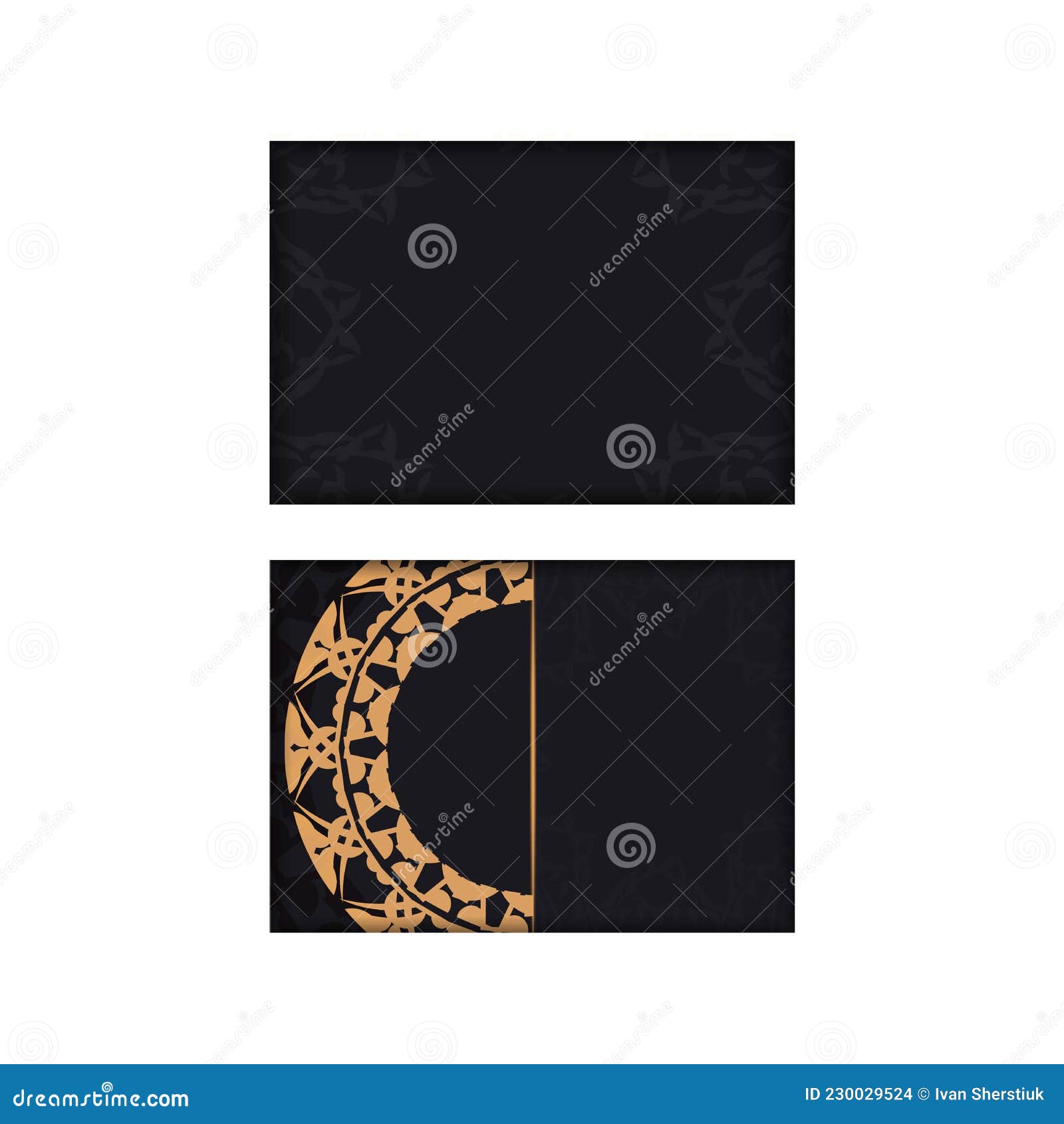 Black Color Greeting Card with Brown Abstract Pattern Stock Vector ...
