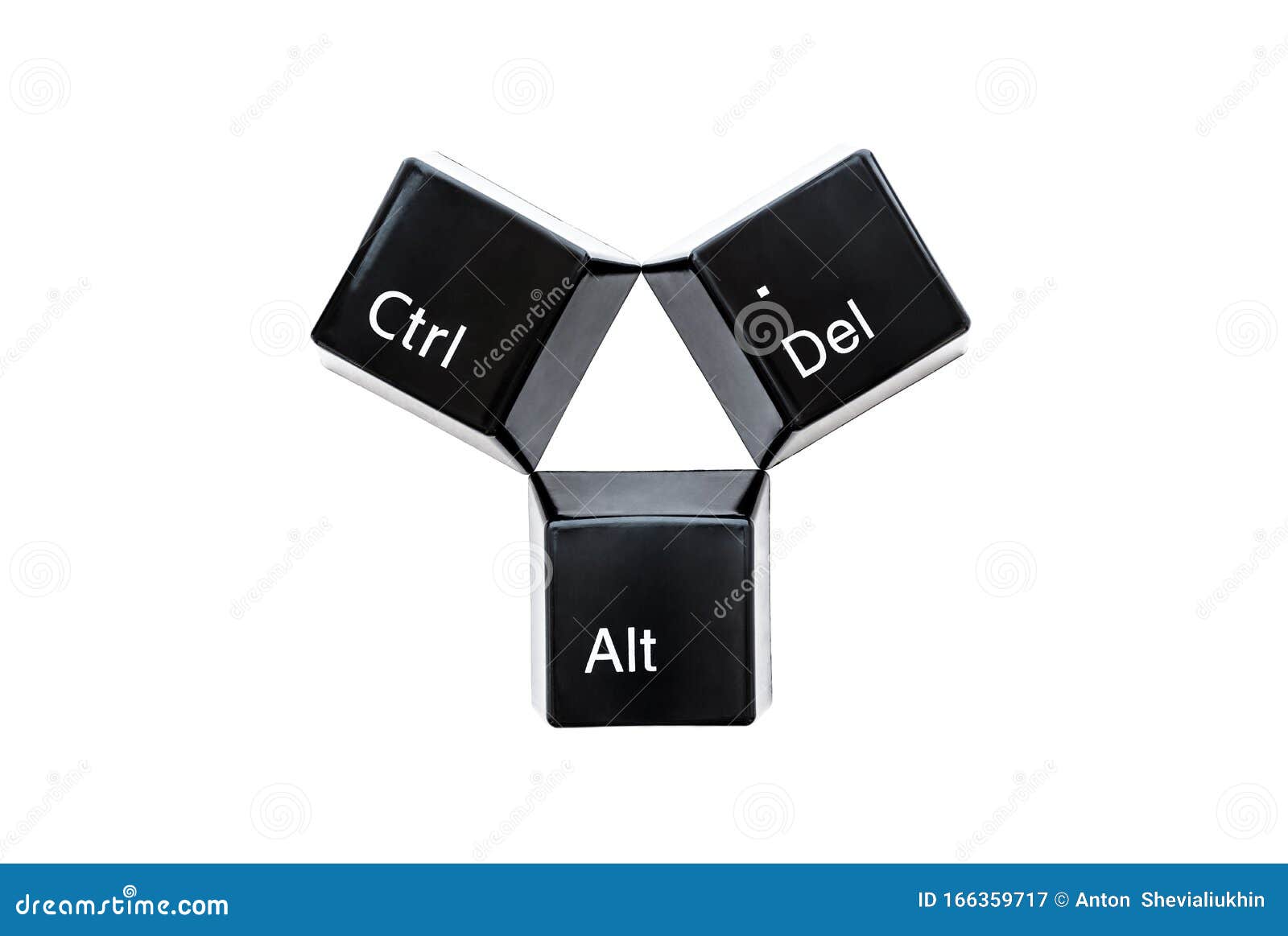 Black Ctrl Alt Del Keyboard Keys Isolated On White A Combination Of
