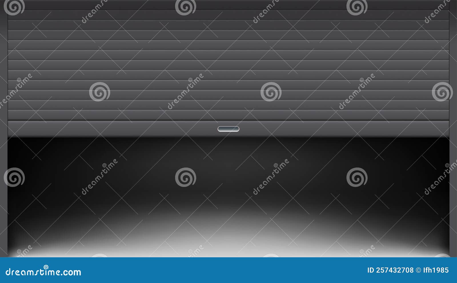 Black Color New Garage Doors Half Open Stock Vector - Illustration of ...