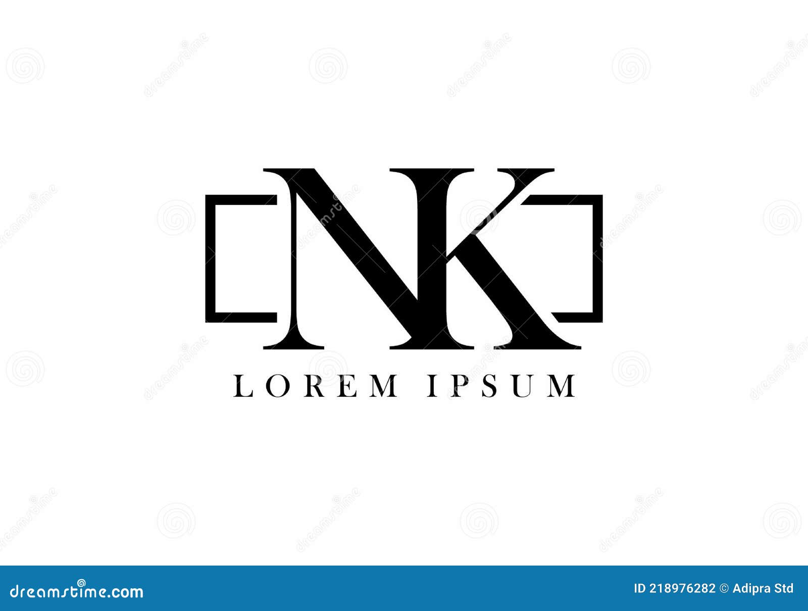 Black Color of NK Initial Letter Stock Vector - Illustration of font ...