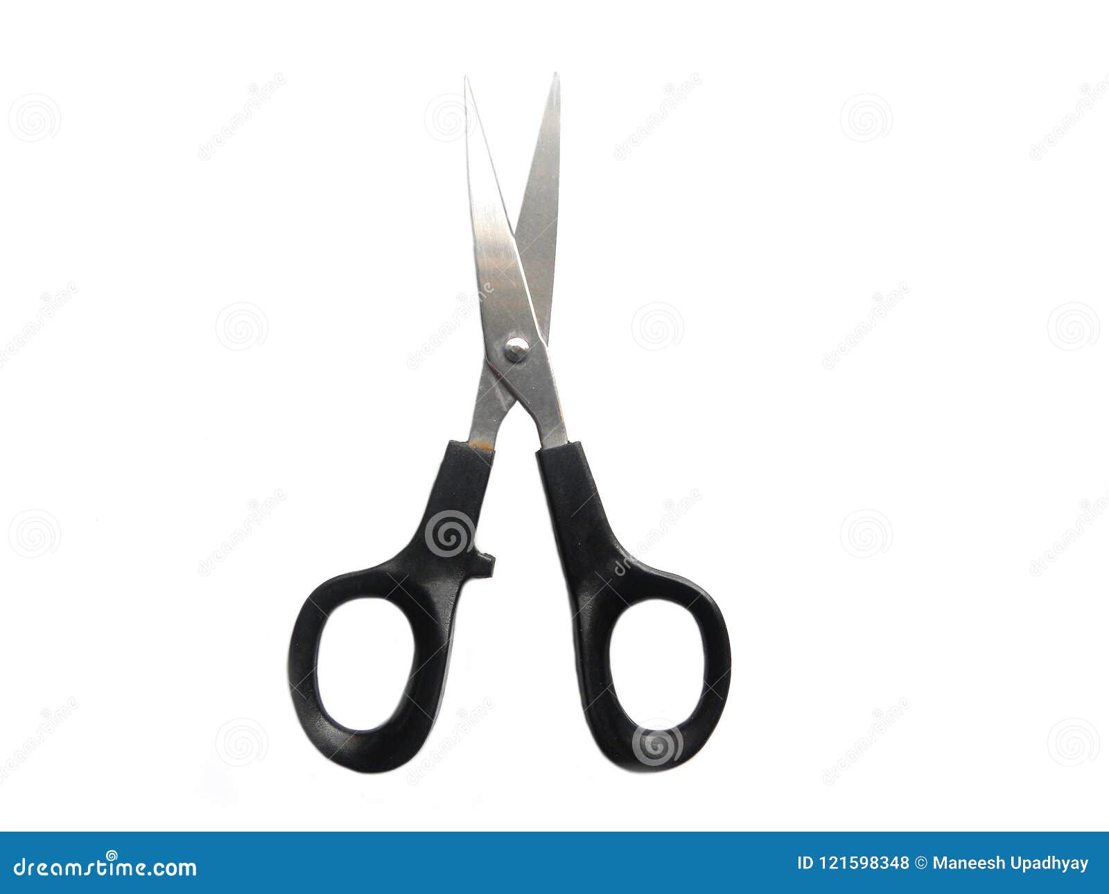 Black color open scissors stock photo. Image of object - 121598348